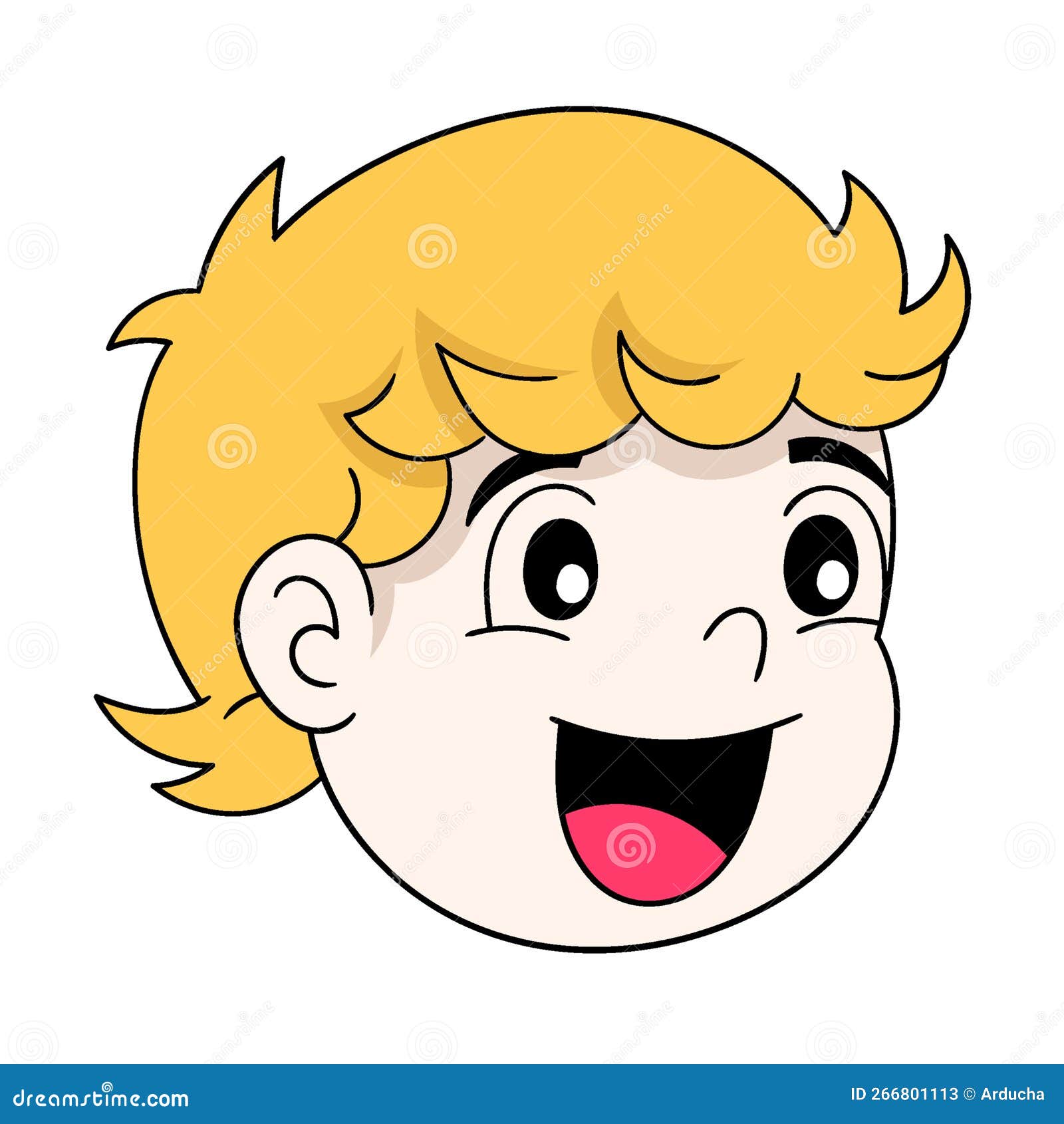 Handsome Blonde Male Head Emoticon Smiling Friendly Vector Illustration ...