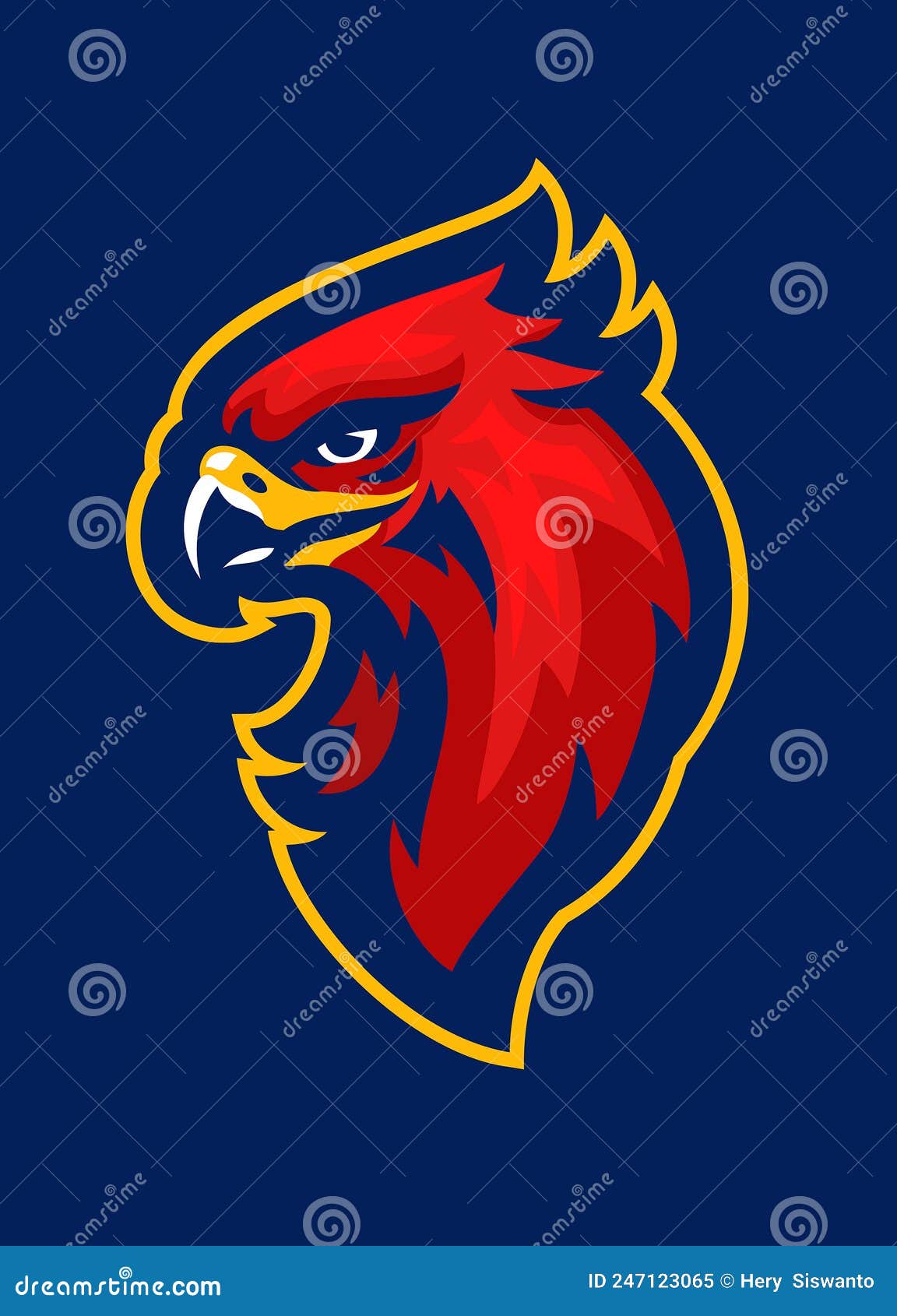Head Hawk Logo Mascot stock vector. Illustration of hawk - 247123065