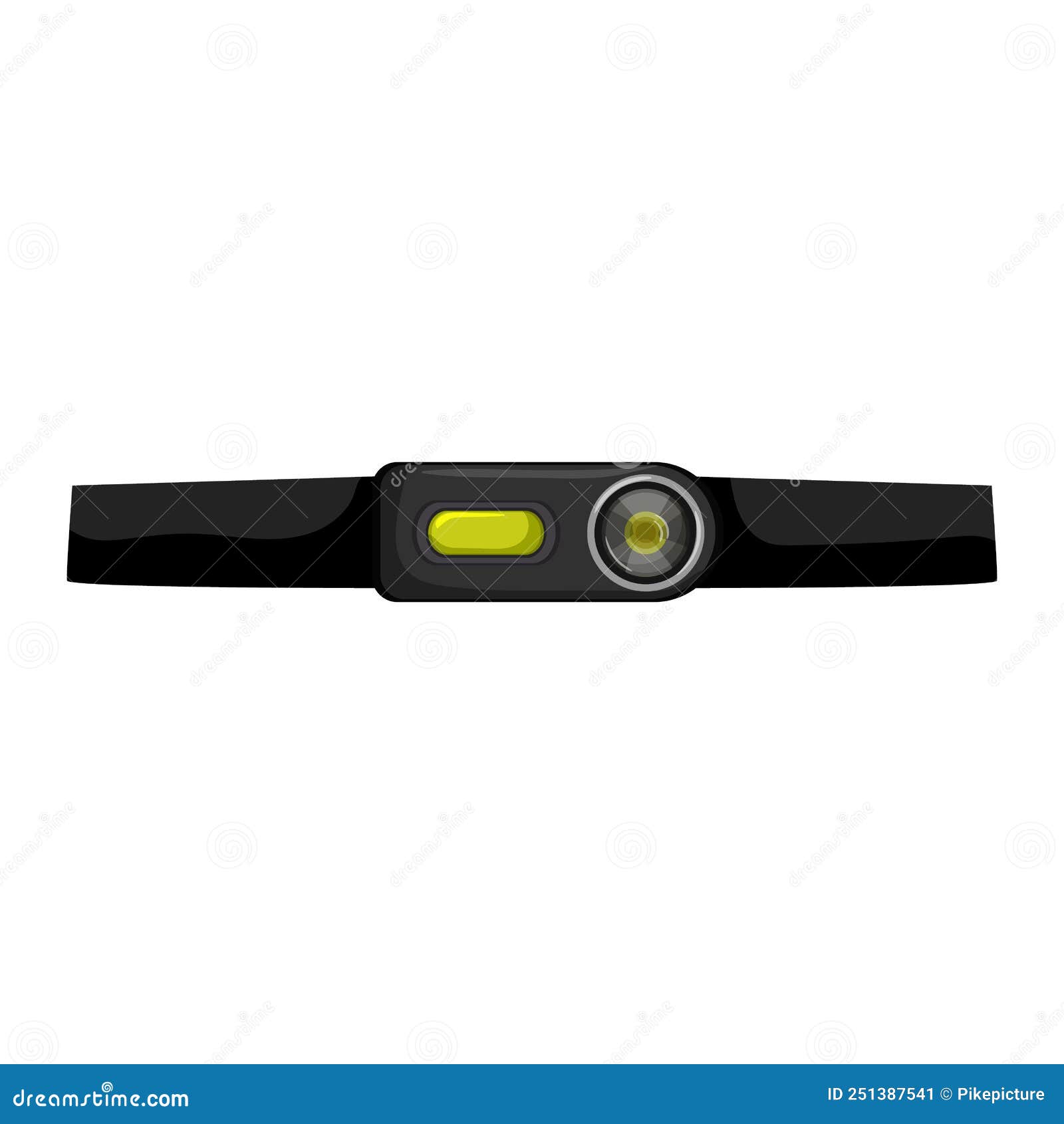 Head Headlamp Flashlight Cartoon Vector Illustration Stock Illustration ...