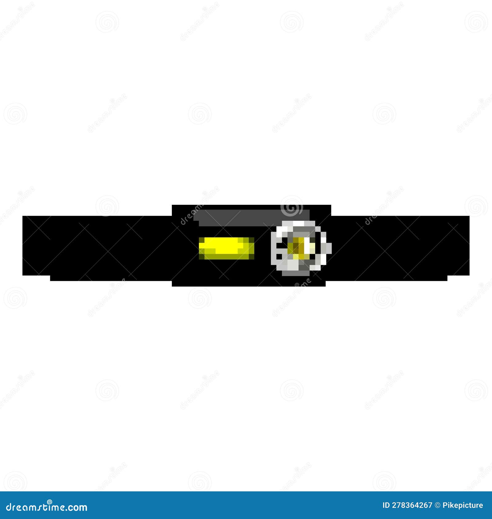 Head Headlamp Flashlight Game Pixel Art Vector Illustration Stock ...