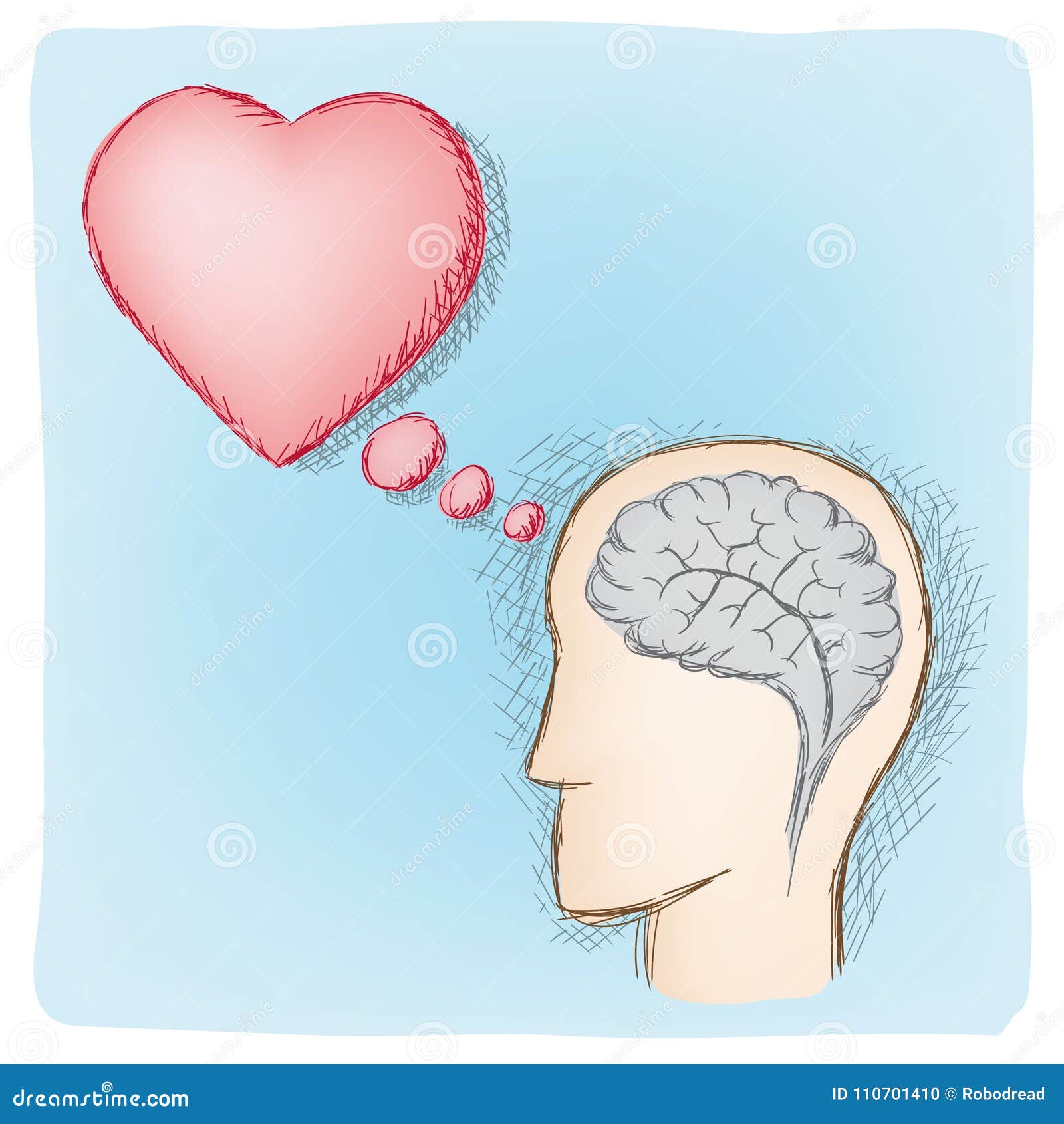 Head and Heart Connected Organs Stock Vector - Illustration of organ ...