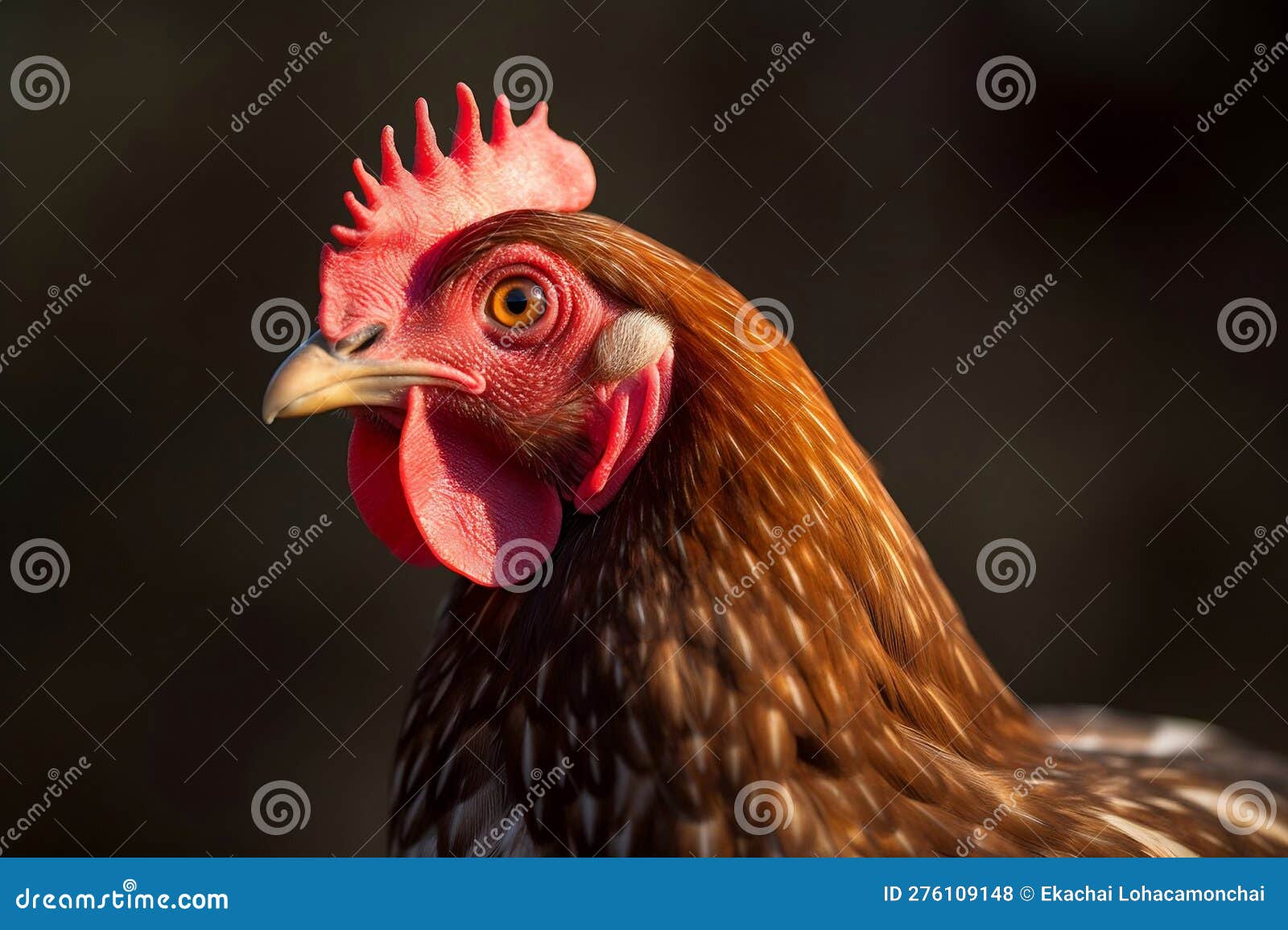 Head Hen in Chicken Farm. Created with Generative AI Stock Illustration ...