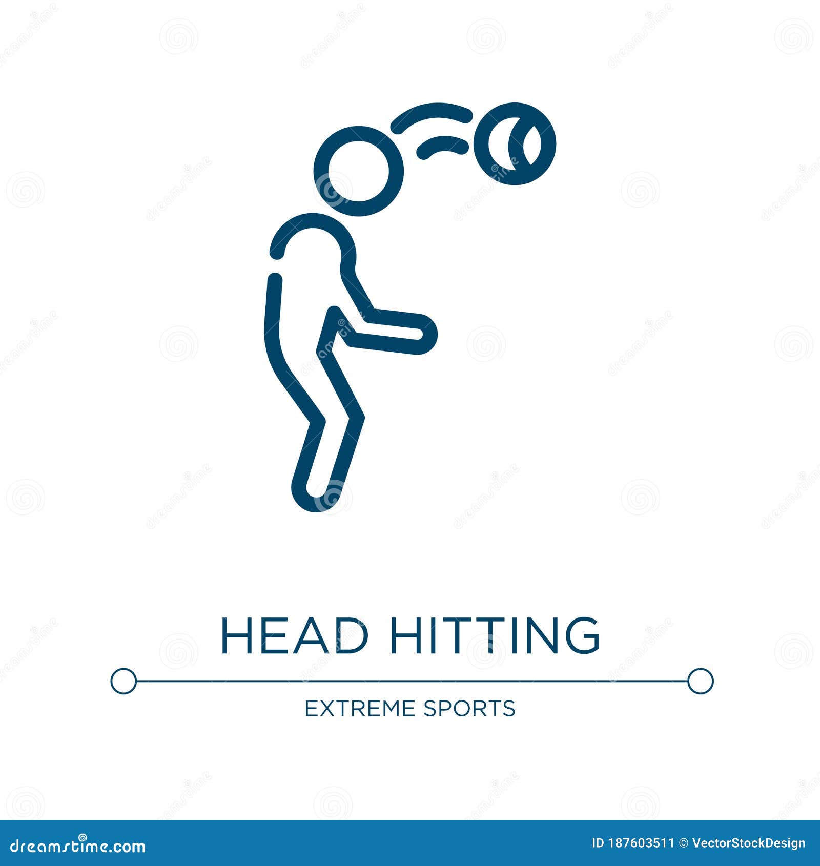 Head Hitting Icon. Linear Vector Illustration from Soccer Collection ...
