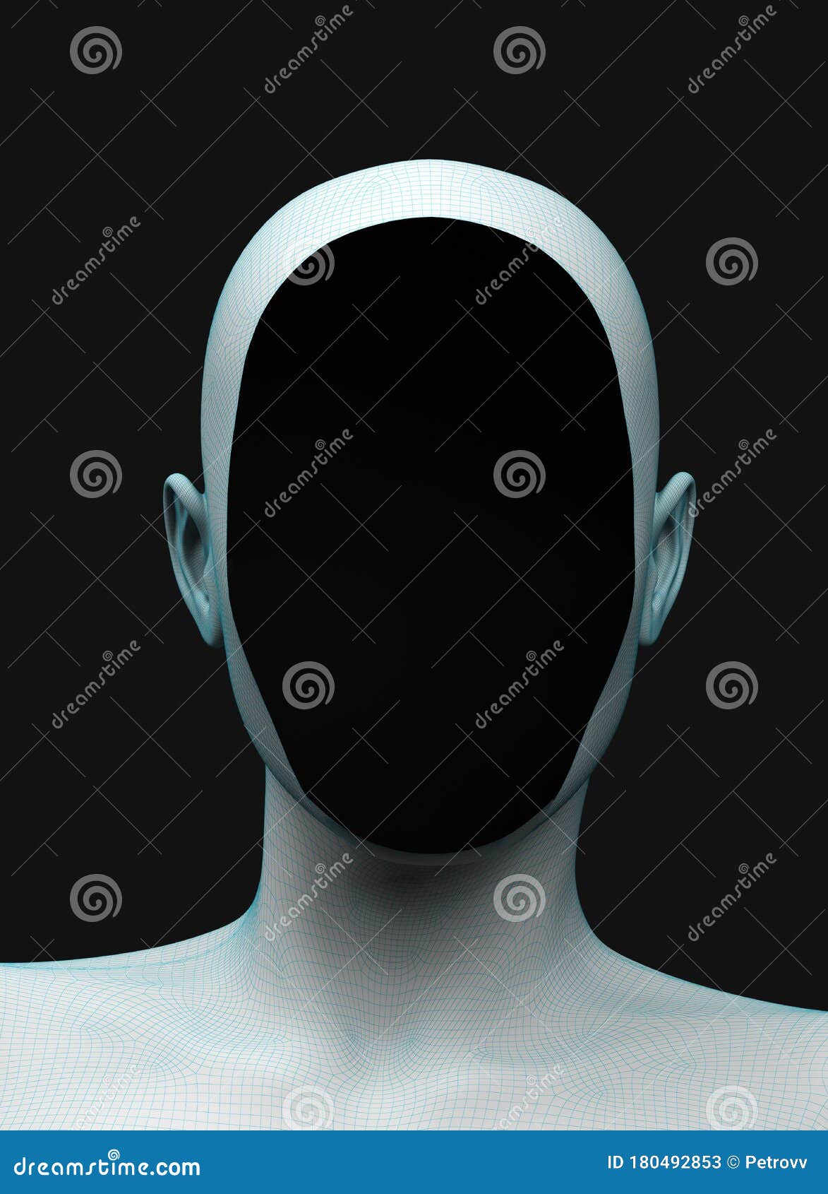 Head of Human with Black Void instead of Face Stock Illustration ...