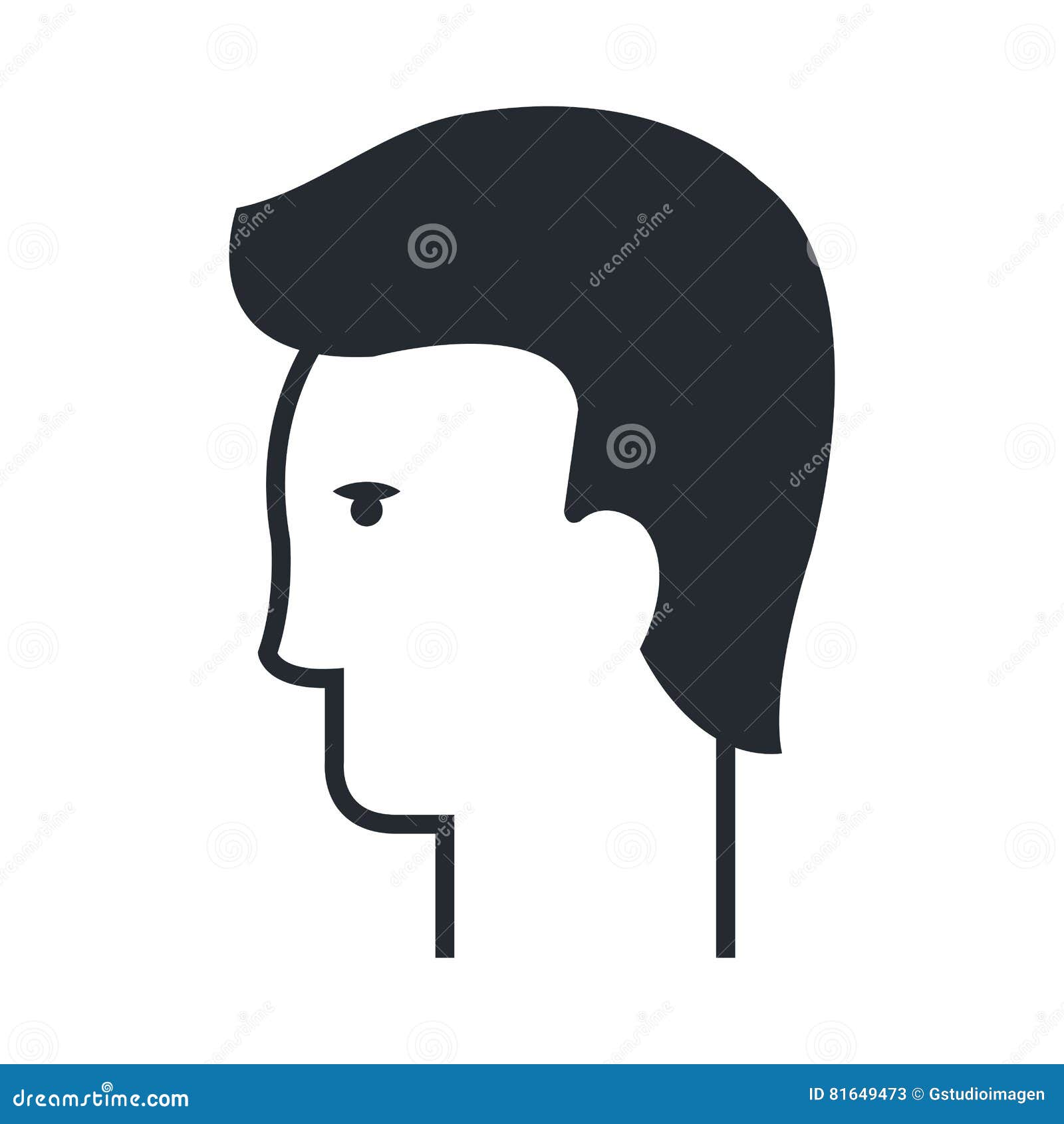 Head human profile icon stock vector. Illustration of person - 81649473