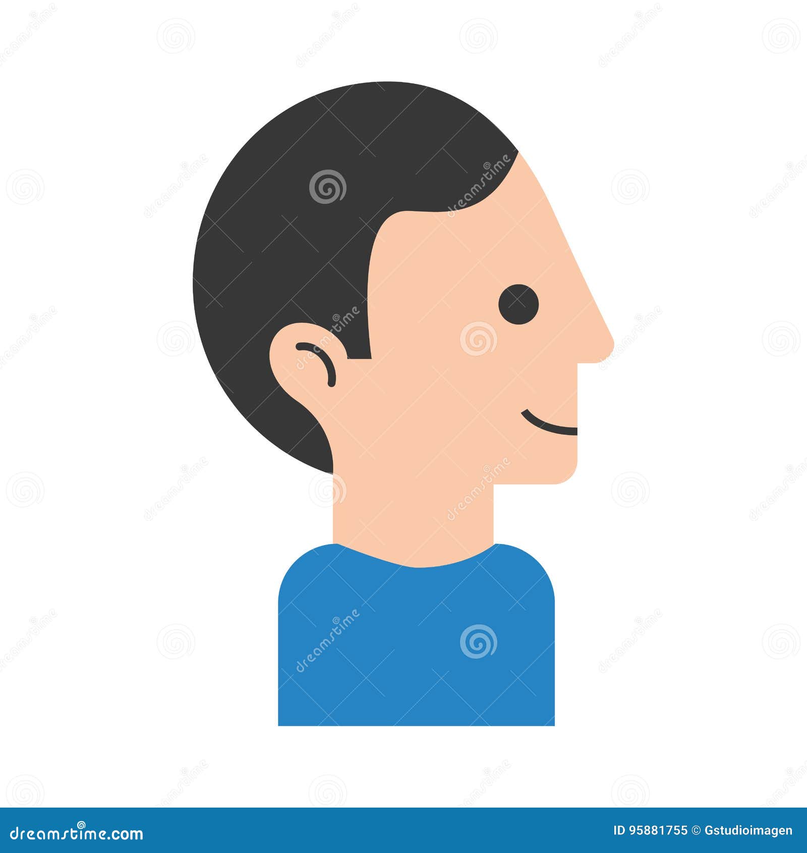 Head human profile icon stock vector. Illustration of mind - 95881755
