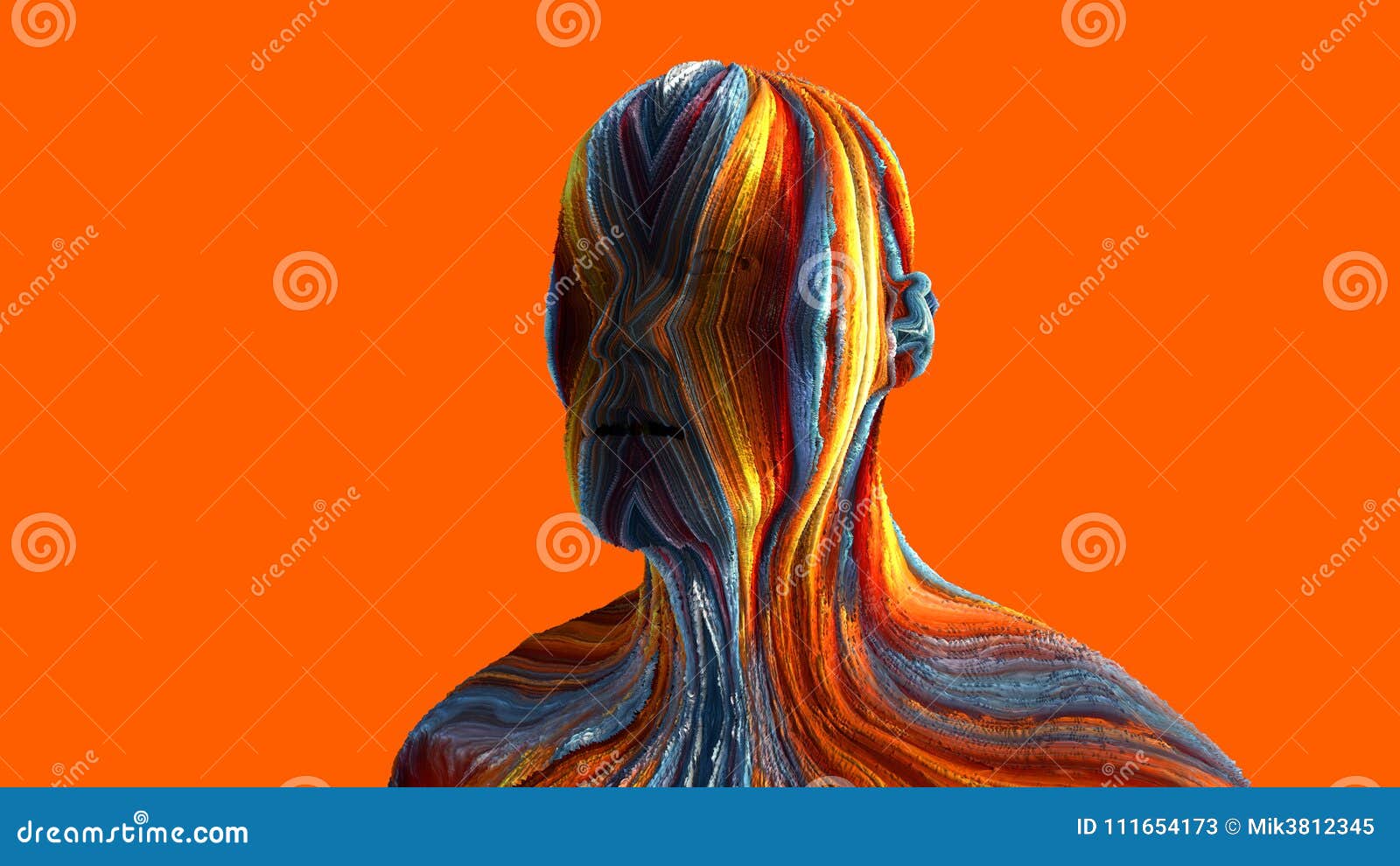 Head Human Shattered Portrait Stock Illustration - Illustration of ...