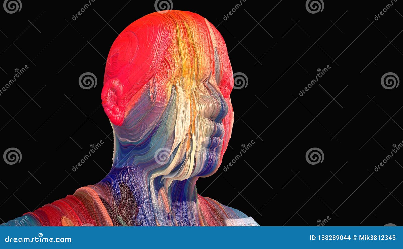 Head Human Shattered Portrait Stock Illustration - Illustration of body ...
