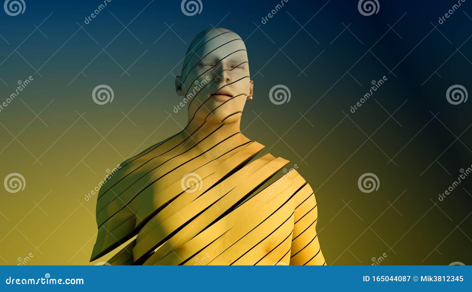 Head Human Shattered Portrait Stock Illustration - Illustration of ...