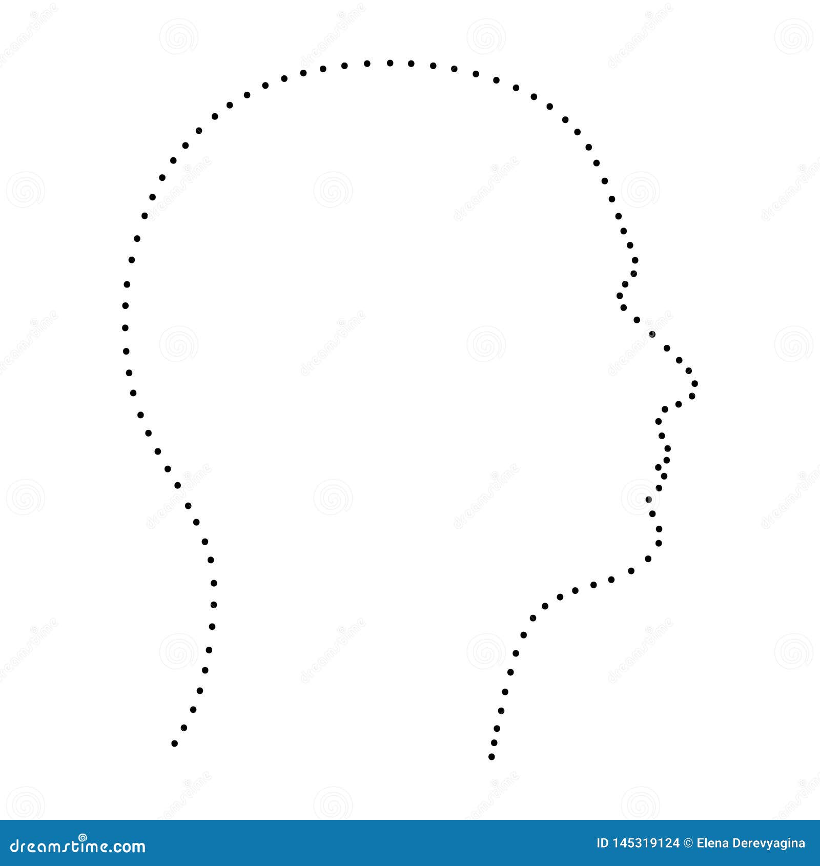 Head Human Silhouette Abstract Schematic from the Black Dots Along the ...