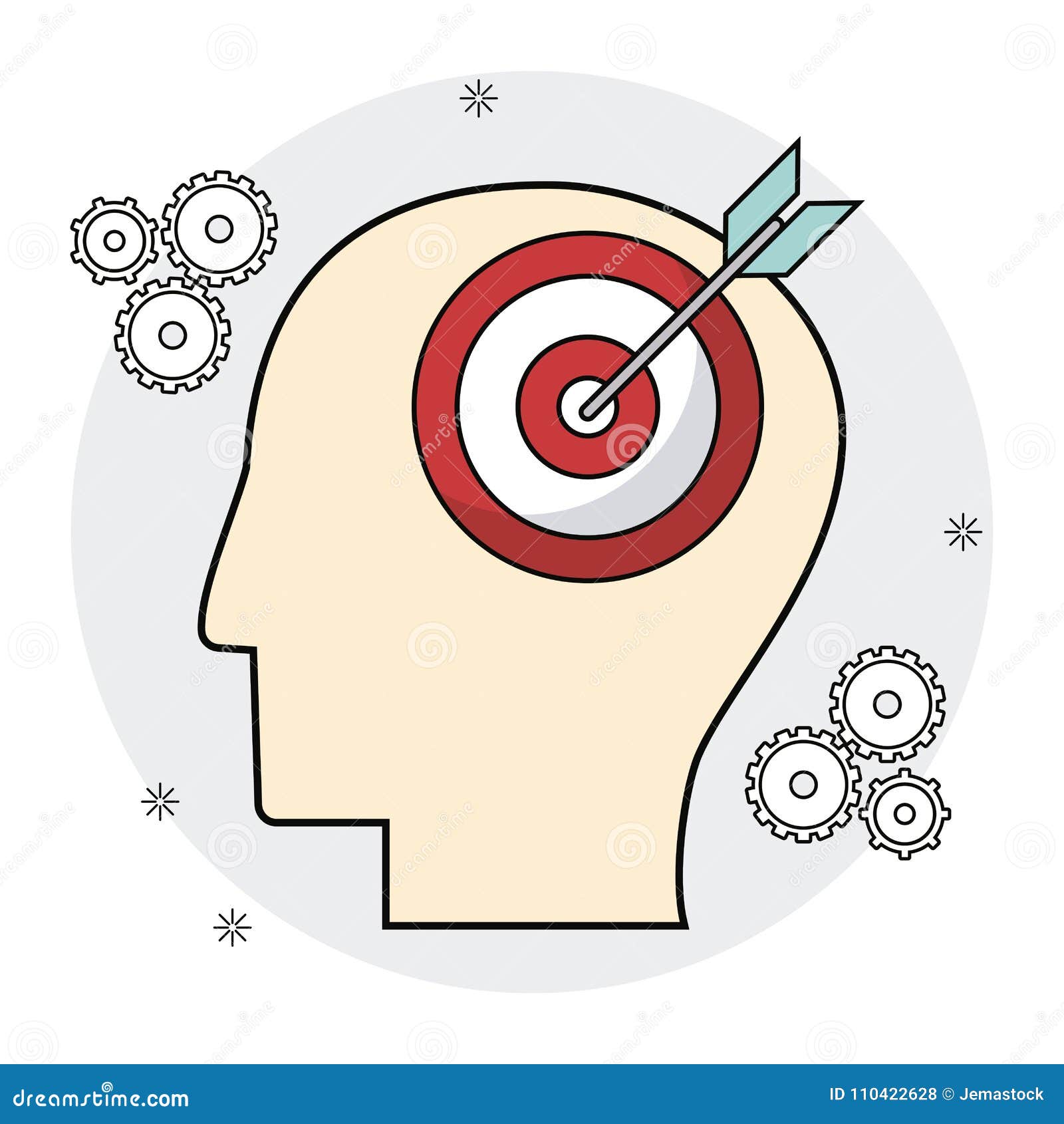 Head Human Target Brain Creativity Stock Vector - Illustration of icon ...