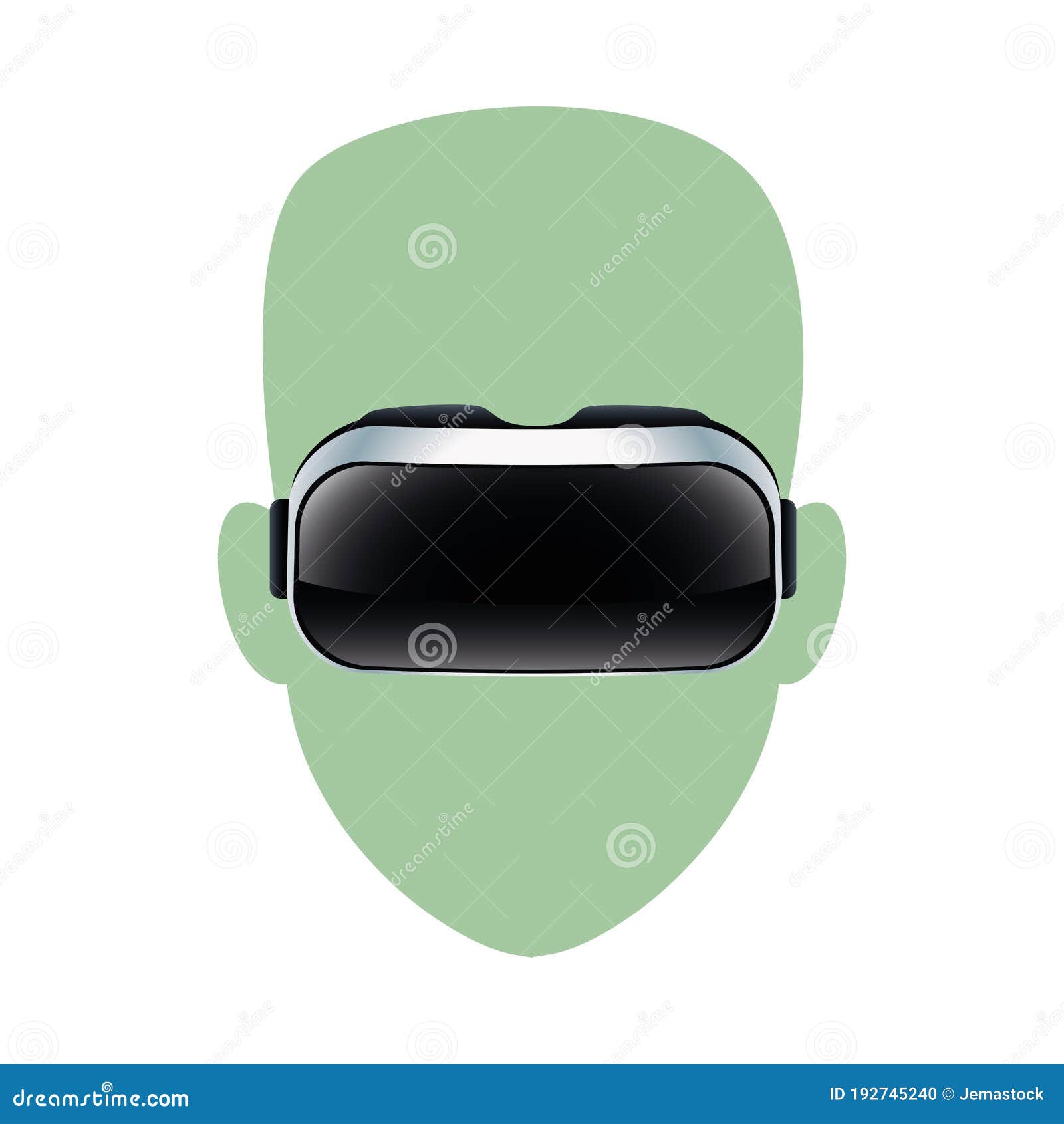Head Human Using Reality Virtual Mask Technology Accessory Stock Vector ...