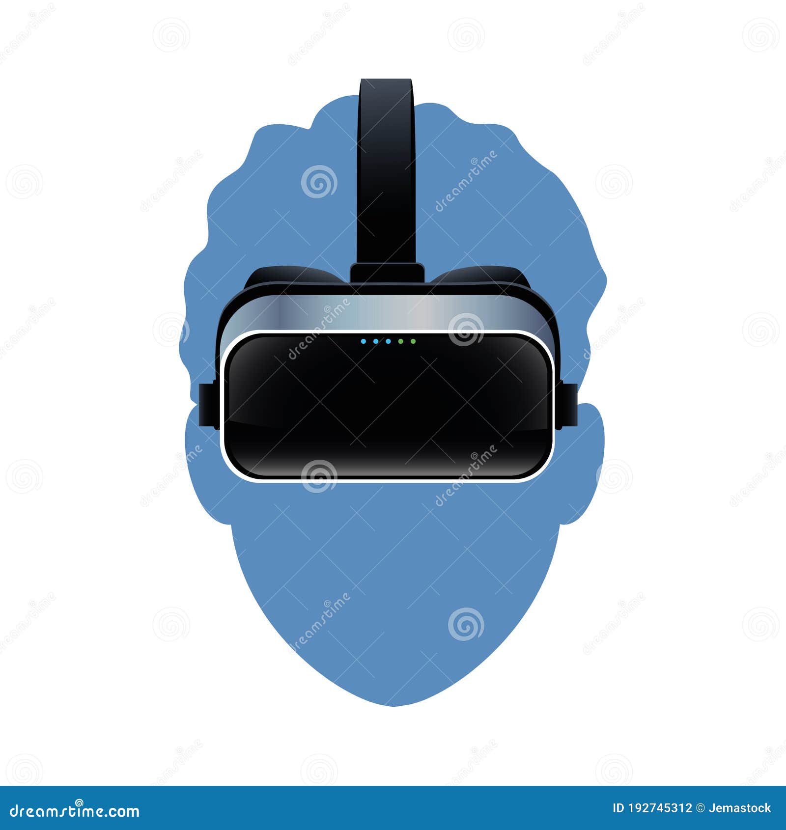 Head Human Using Reality Virtual Mask Technology Accessory Stock Vector ...