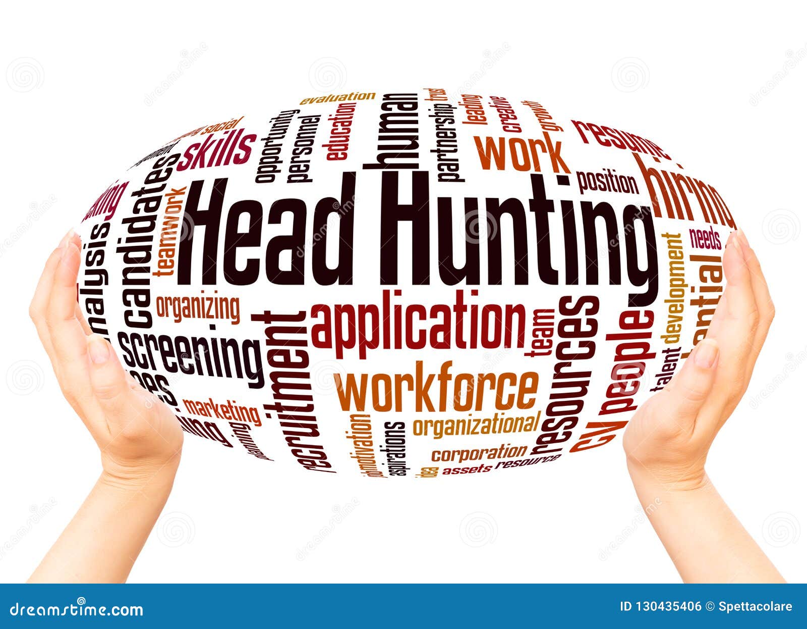 Head Hunting Word Cloud Hand Sphere Concept Stock Illustration ...