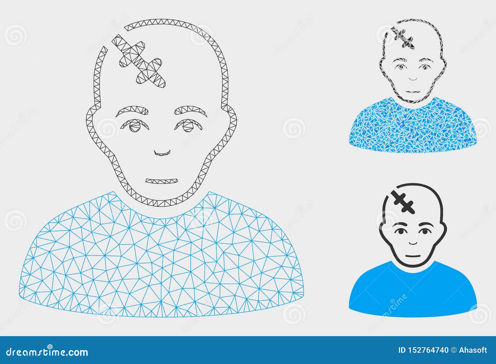 Head Hurt Vector Mesh Carcass Model and Triangle Mosaic Icon Stock ...