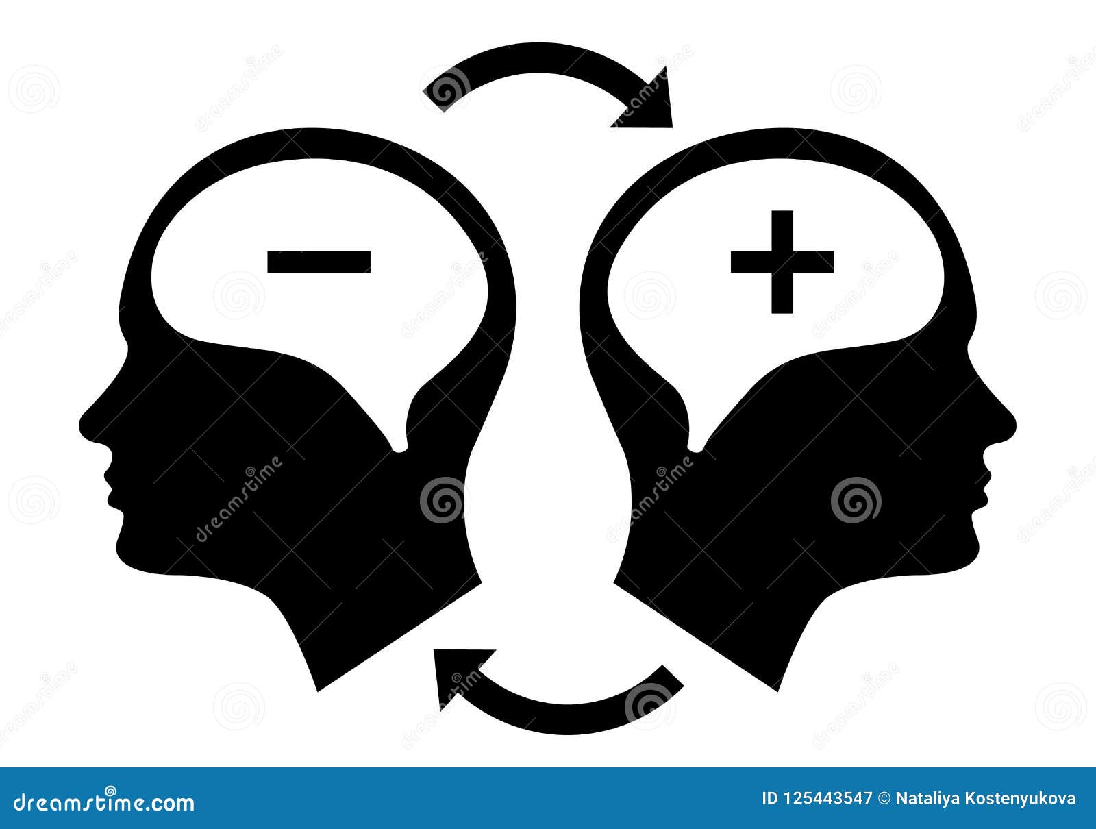 Head Icon for Bipolar Disorder Stock Vector - Illustration of flat ...
