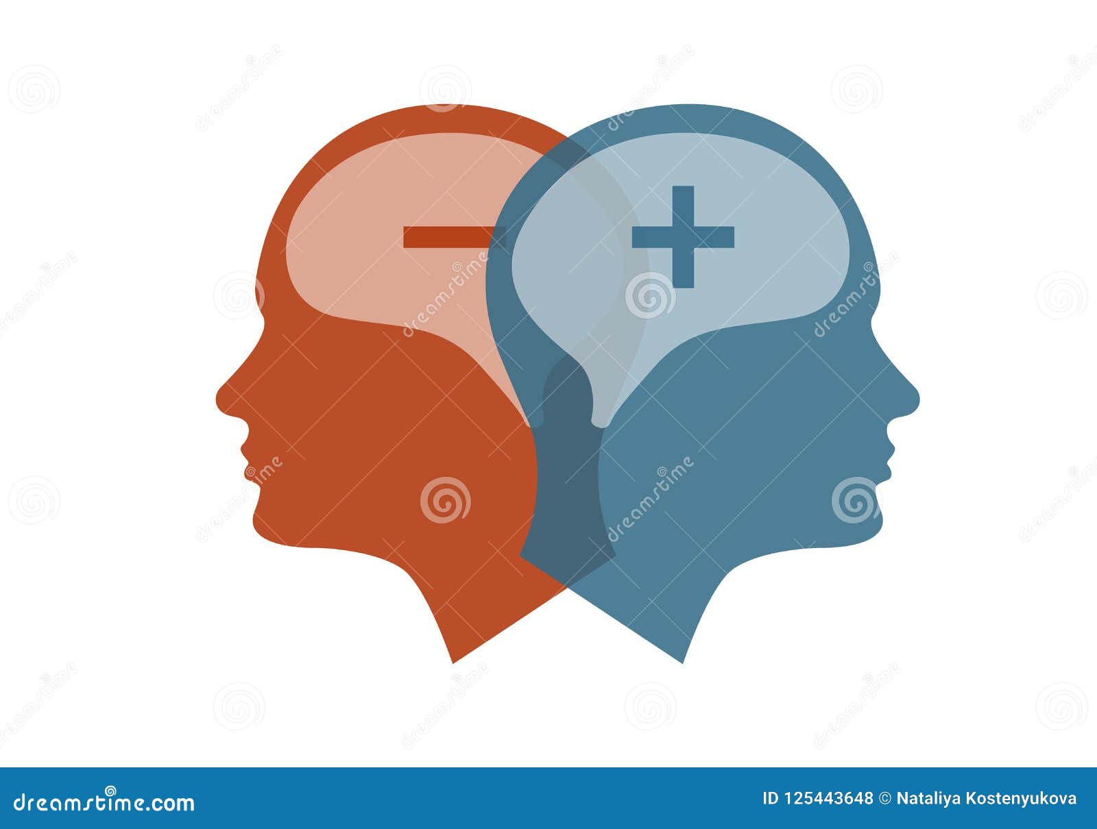 Head Icon for Bipolar Disorder Stock Vector - Illustration of positive ...