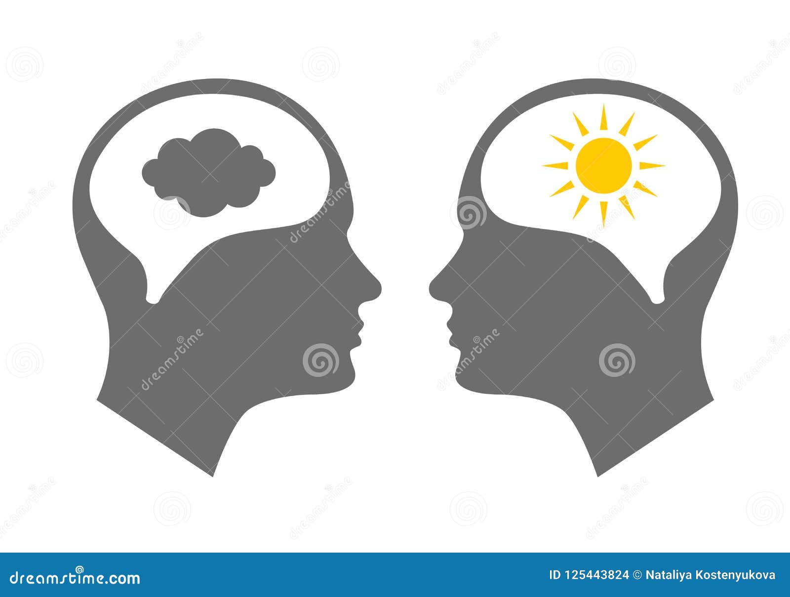 Head Icon for Bipolar Disorder Stock Vector - Illustration of human ...