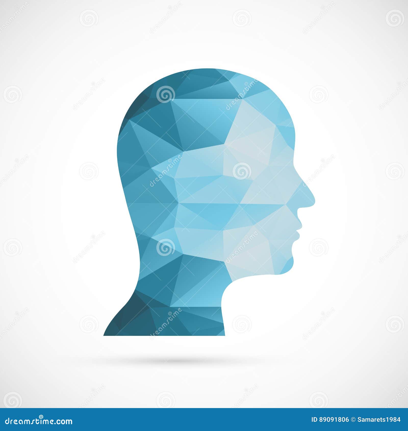 Head Icon. Blue Colors of Abstract Triangles Stock Vector ...