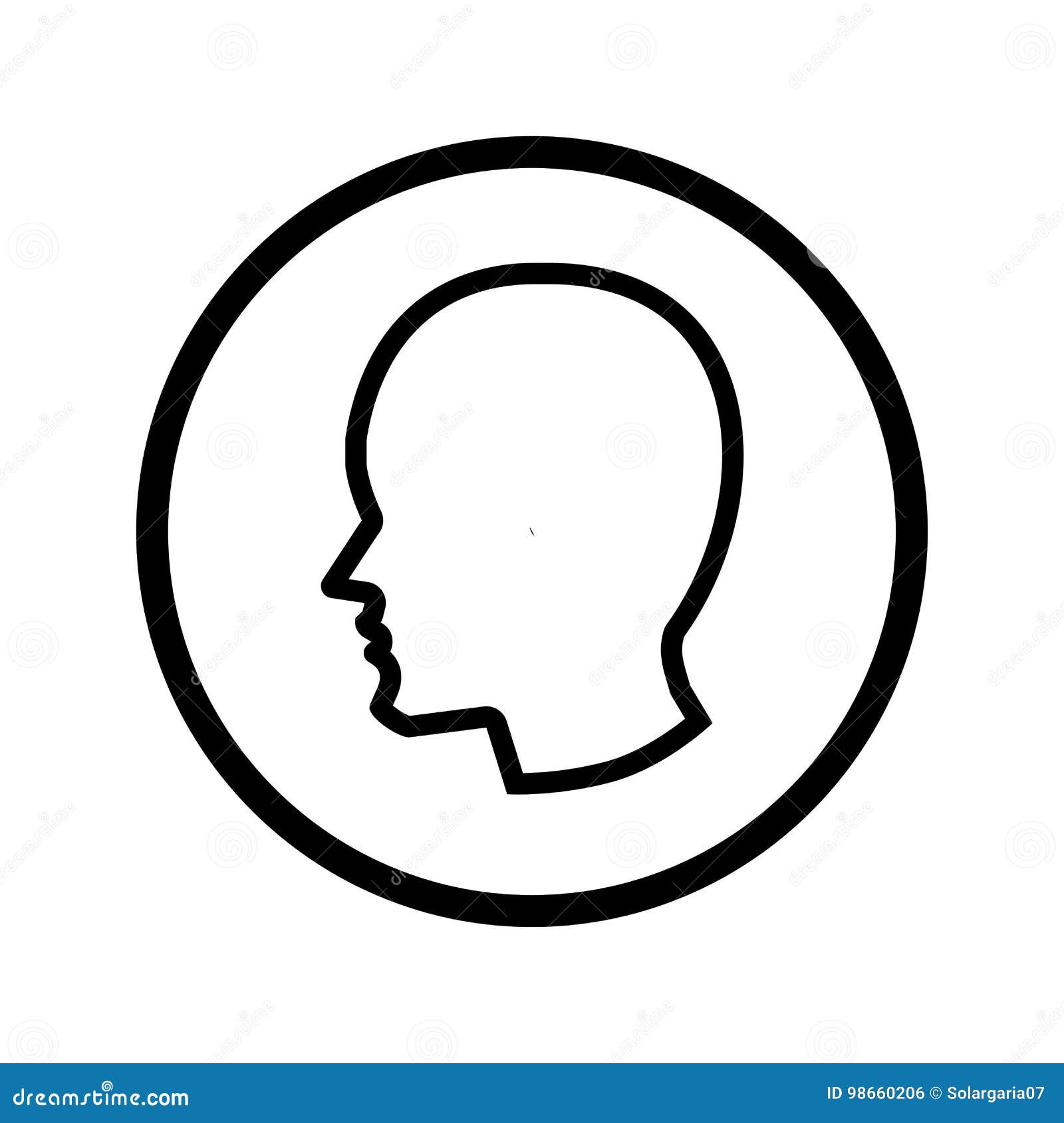 Head Icon in Circle - Vector Iconic Design Stock Vector - Illustration ...