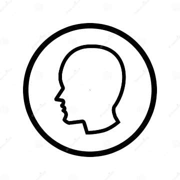 Head Icon in Circle - Vector Iconic Design Stock Vector - Illustration ...