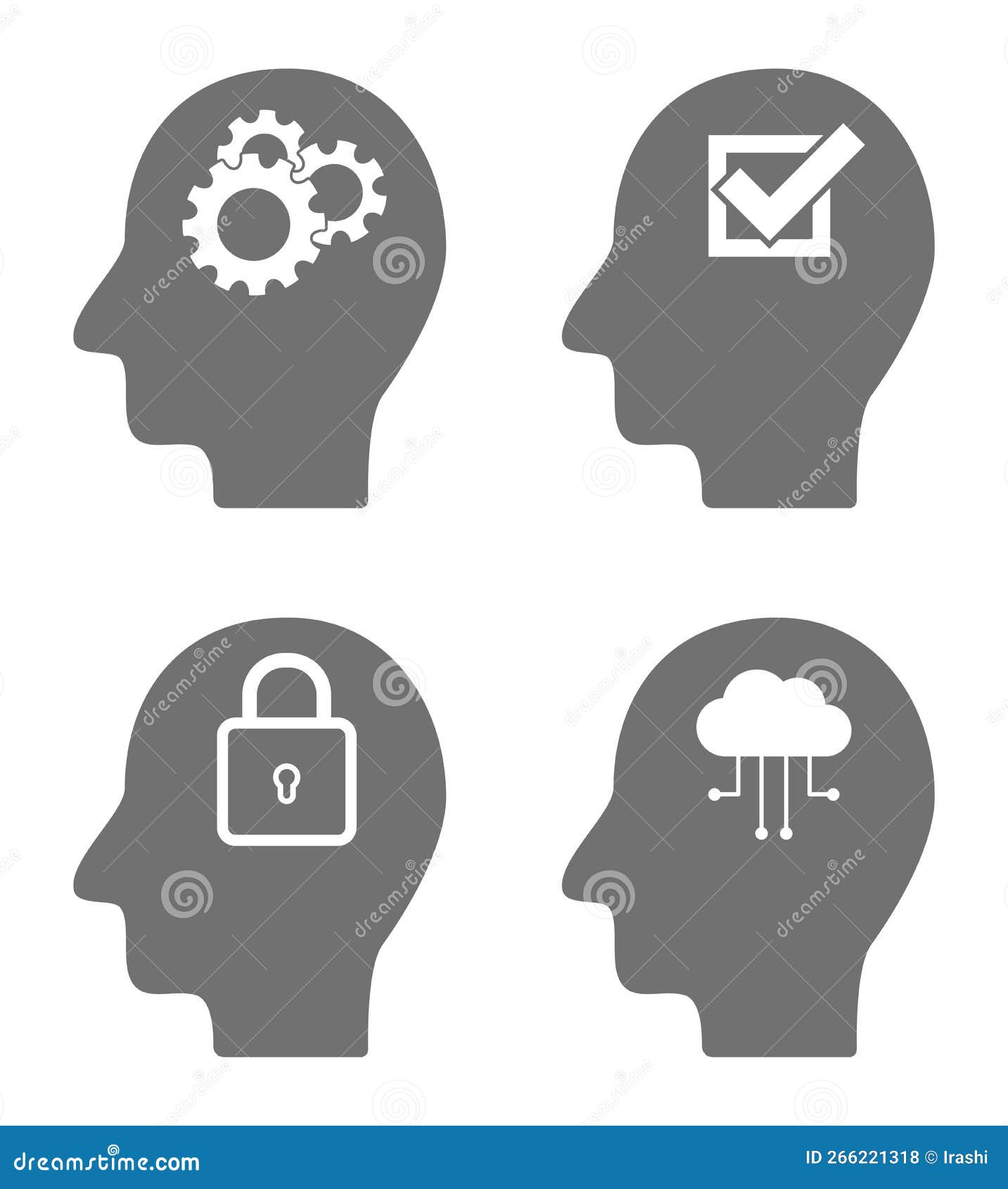 Head with icon inside stock vector. Illustration of sign - 266221318