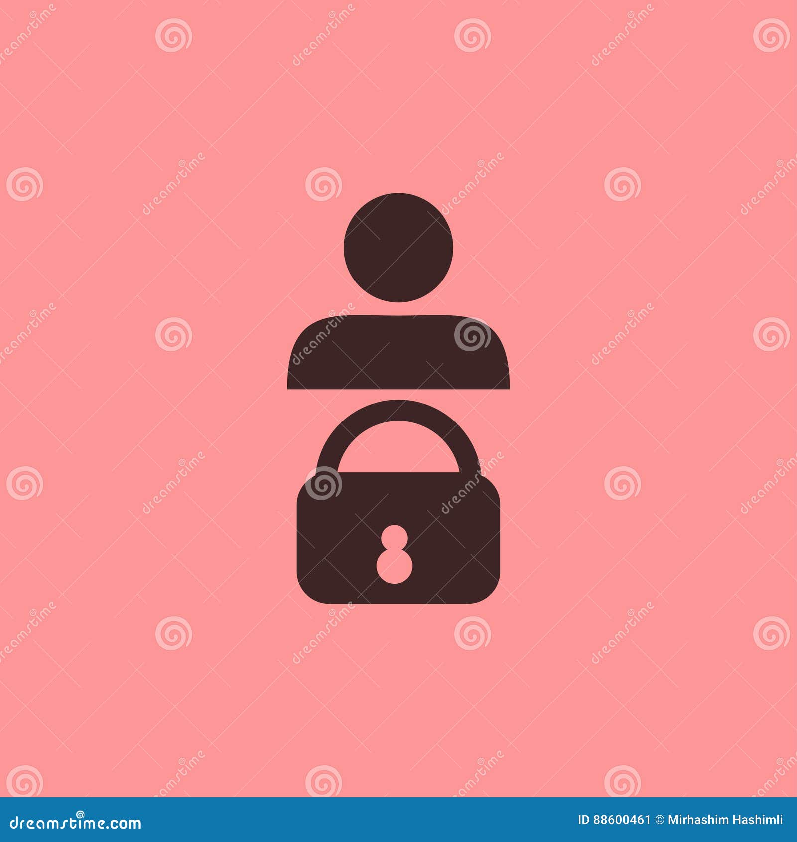 Head Icon, Lock Vector Avatar Black Vector Stock Vector - Illustration ...