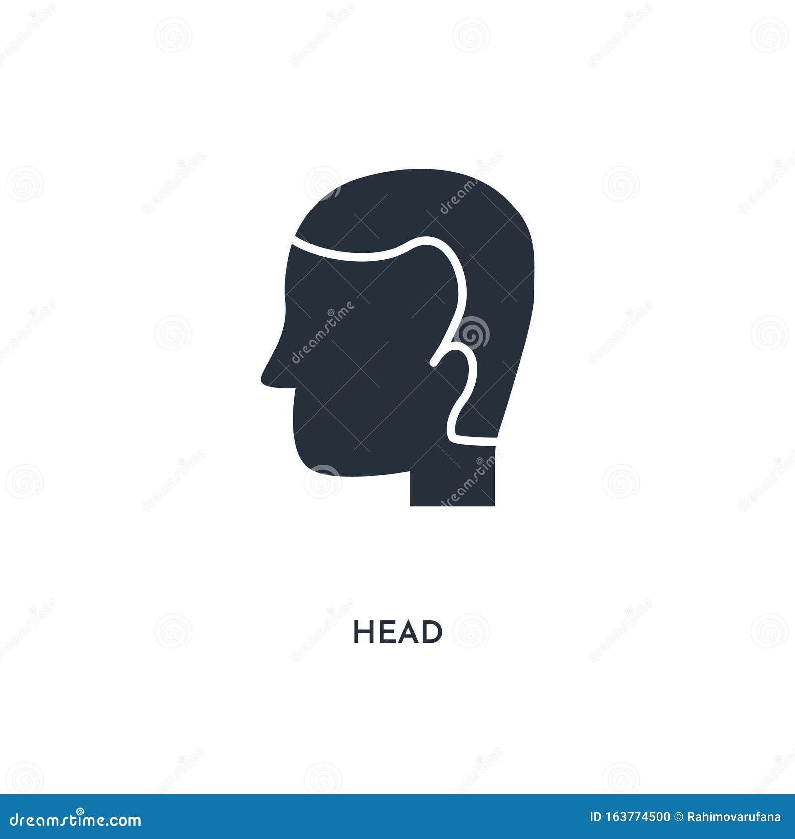 Head Icon. Simple Element Illustration. Isolated Trendy Filled Head ...