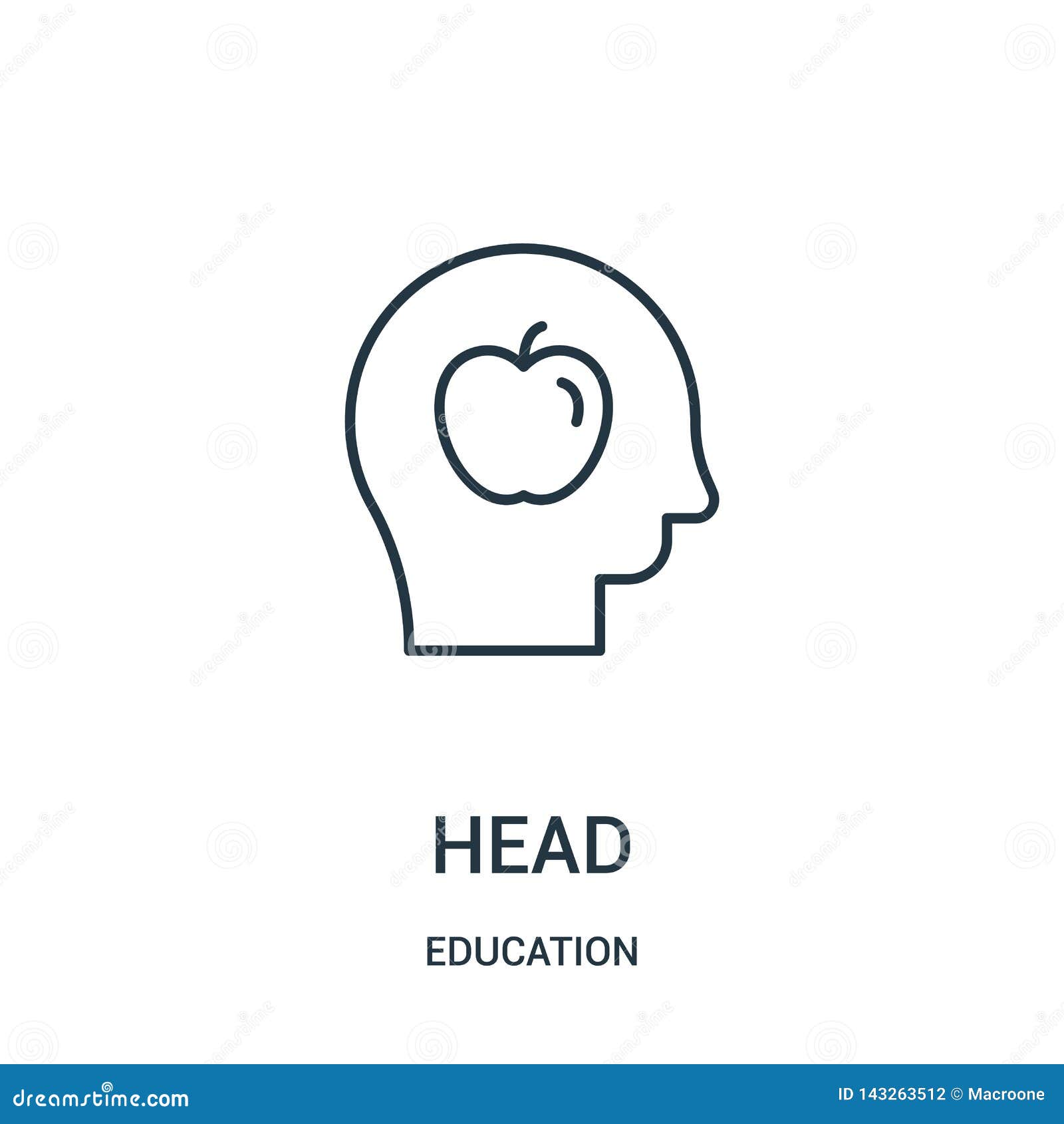 Head Icon Vector from Education Collection. Thin Line Head Outline Icon ...