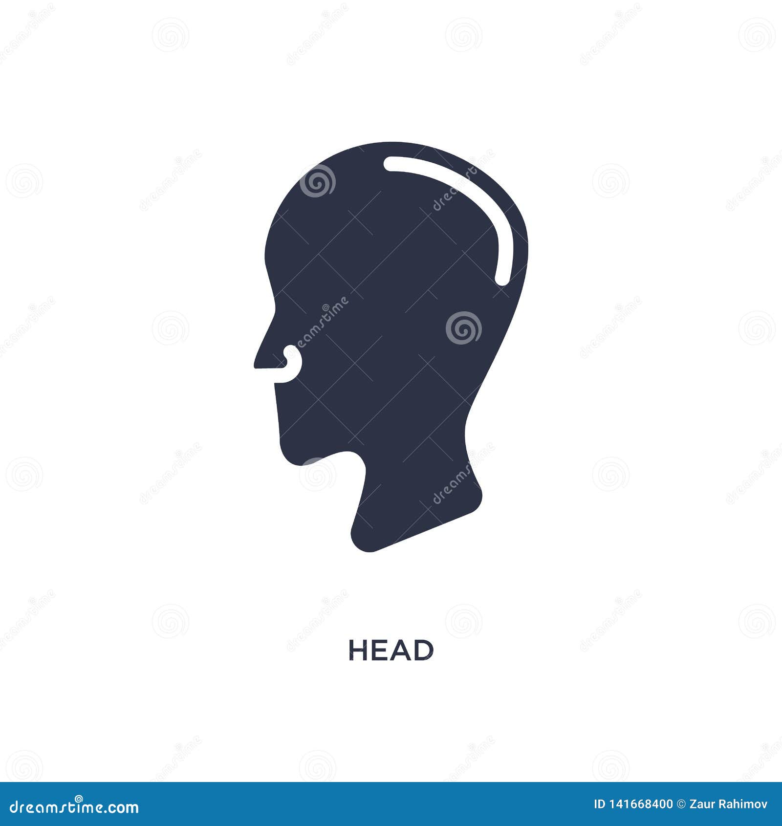 Head Icon on White Background. Simple Element Illustration from User ...