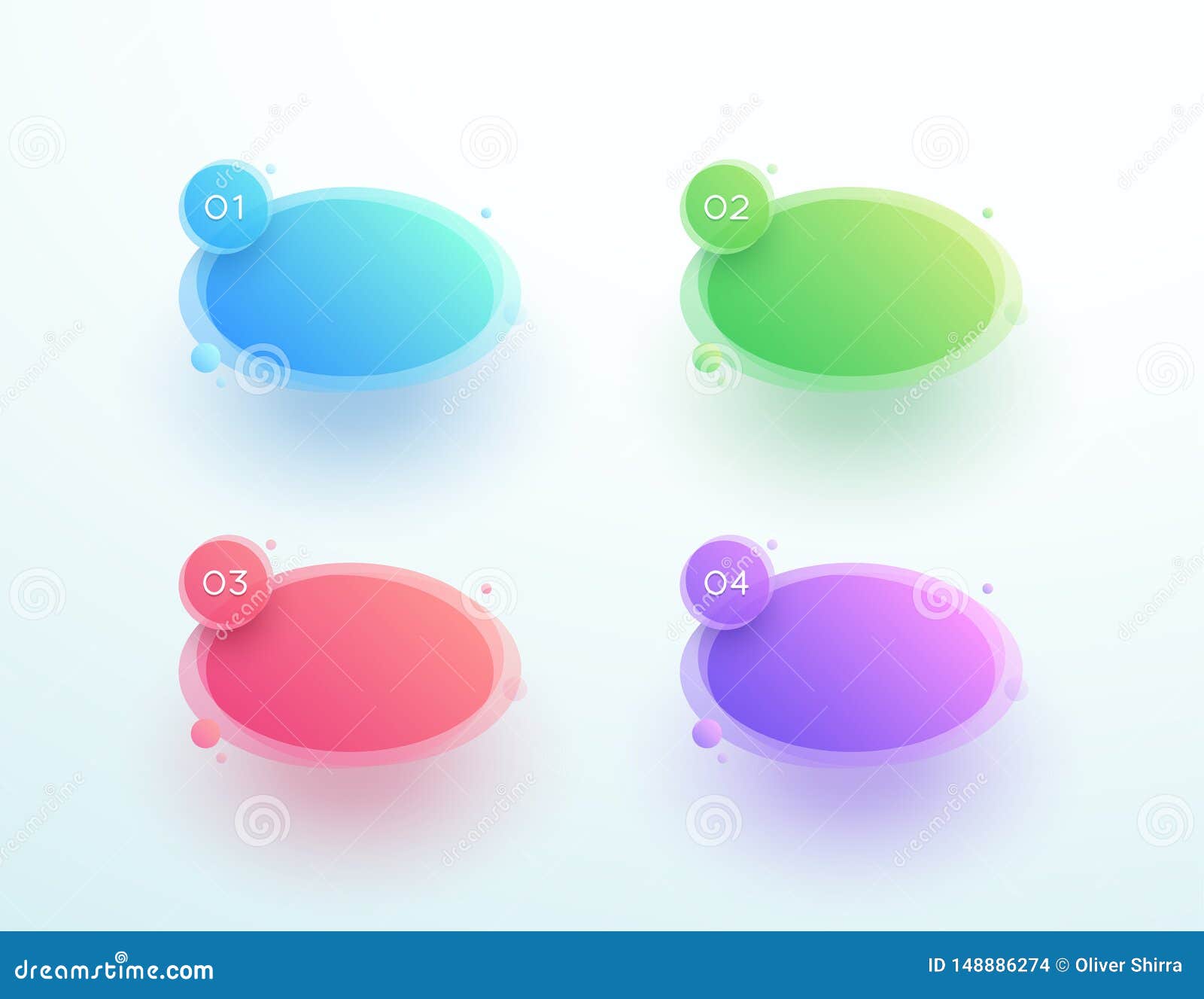 Abstract Circle Shape Numbered Text Boxes One To Four Stock Vector ...