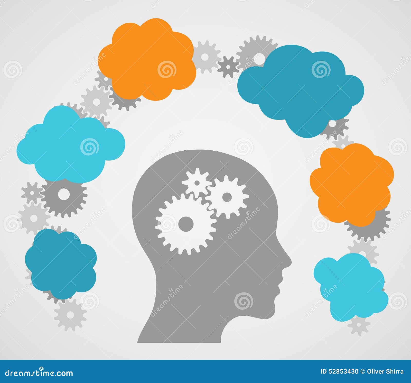 Head Ideas Cogs stock vector. Illustration of blue, develop - 52853430
