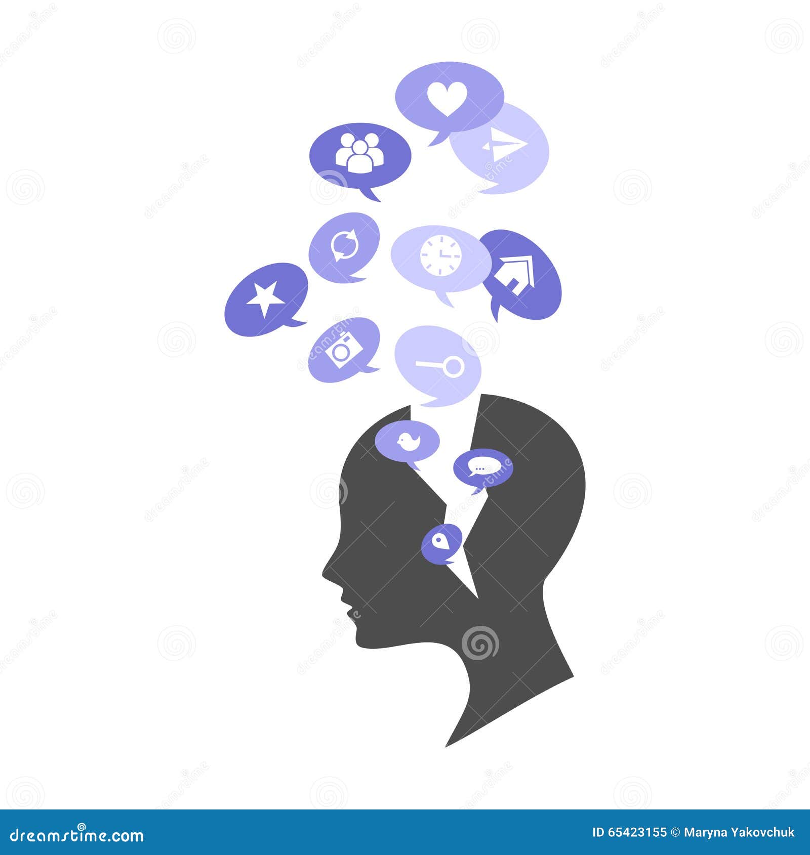 It in head stock vector. Illustration of laptop, mane - 65423155