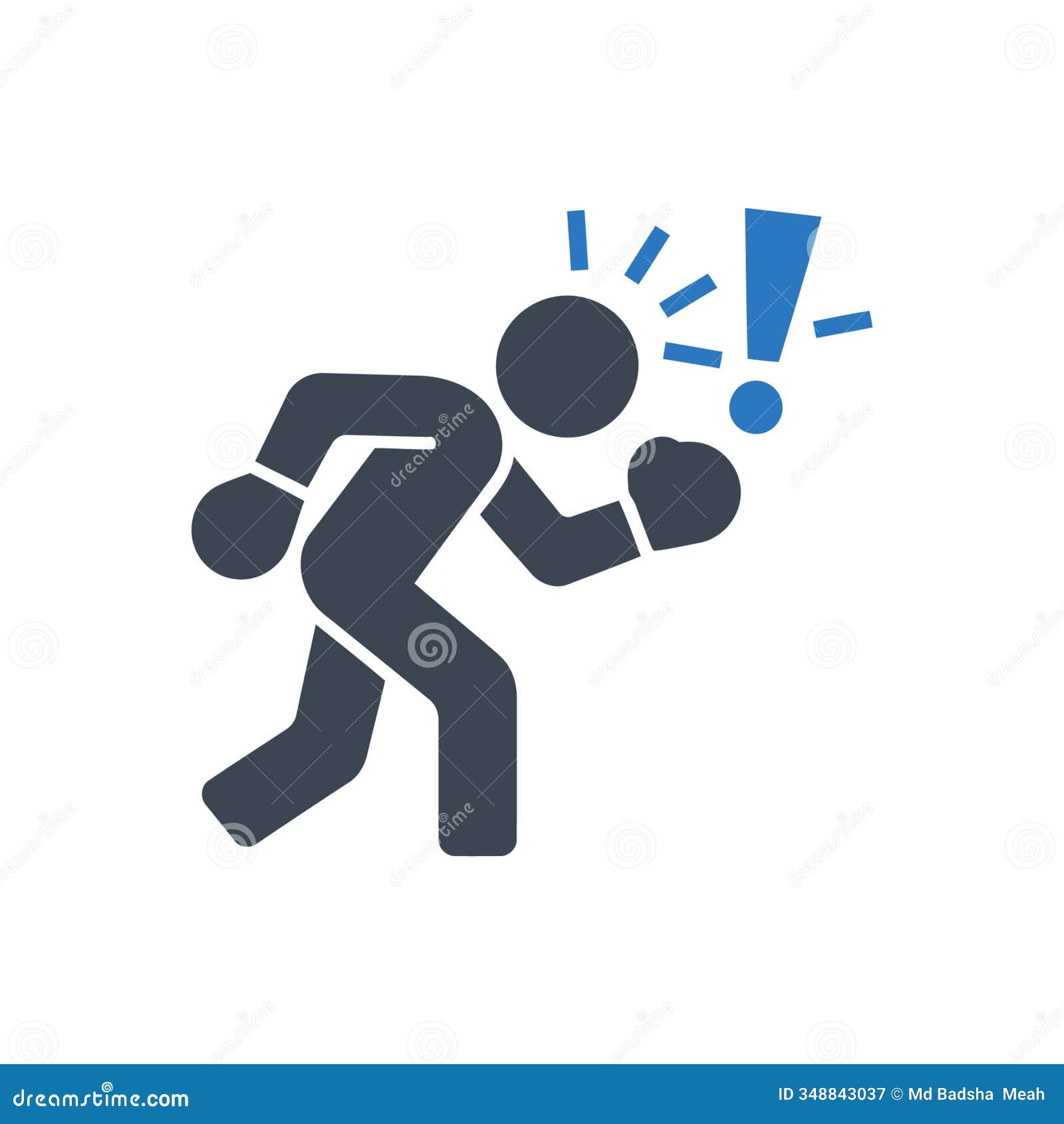 Head Impact Warning Icon stock vector. Illustration of hazard - 348843037