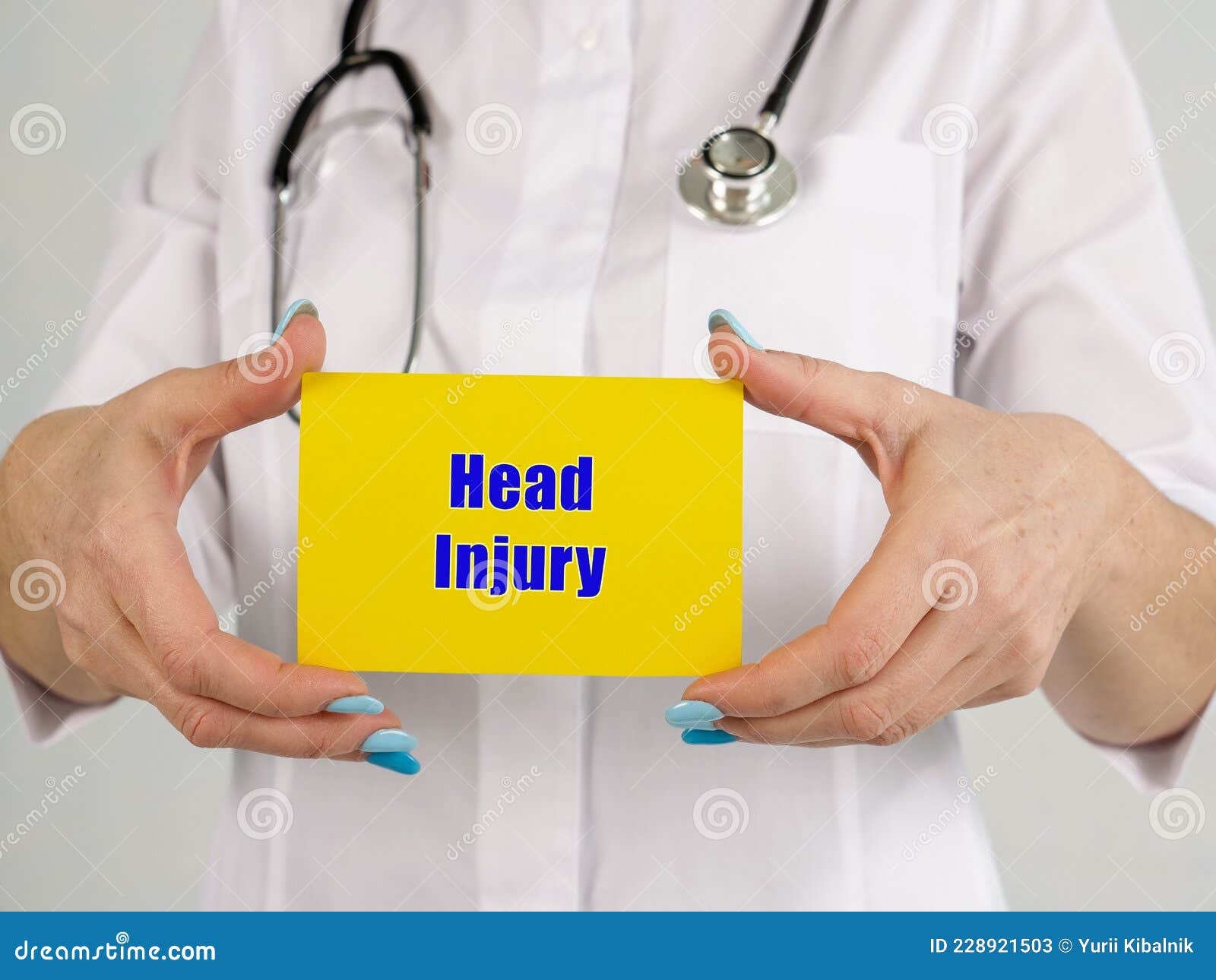Head Injury Sign on the Piece of Paper Stock Image - Image of health ...
