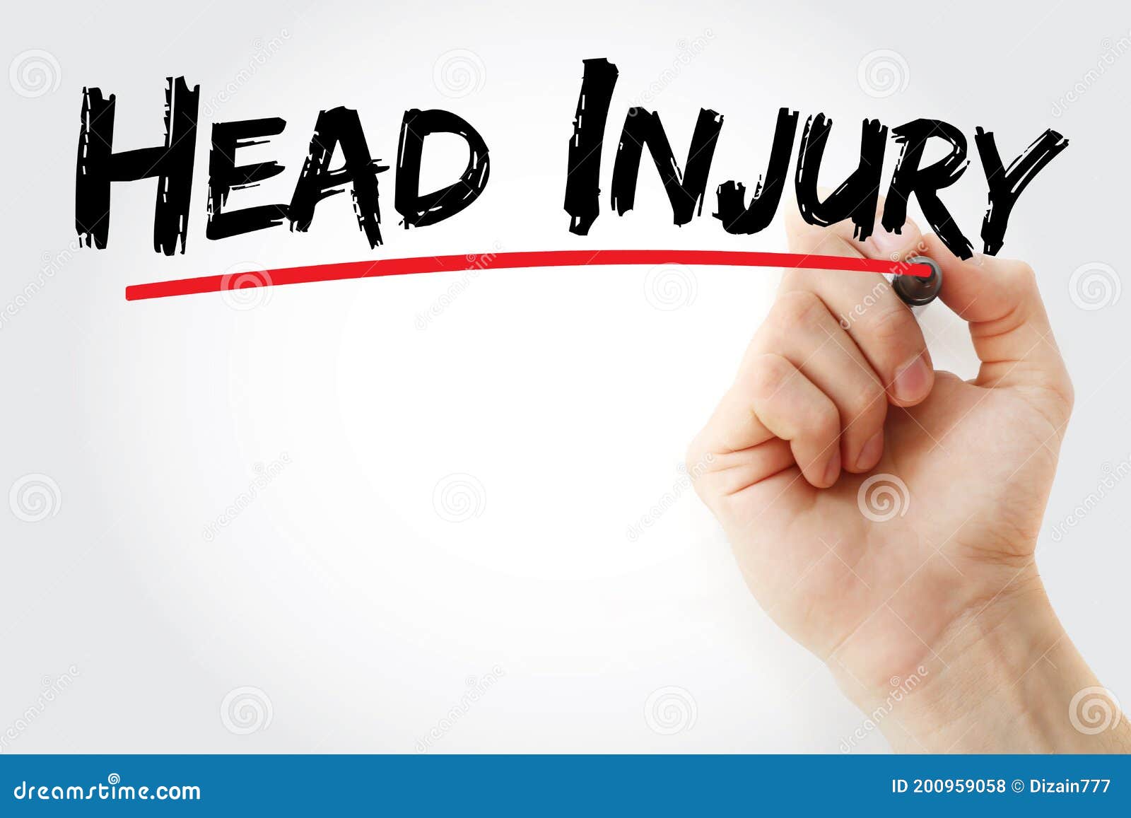 Head Injury Text with Marker Stock Illustration - Illustration of ...