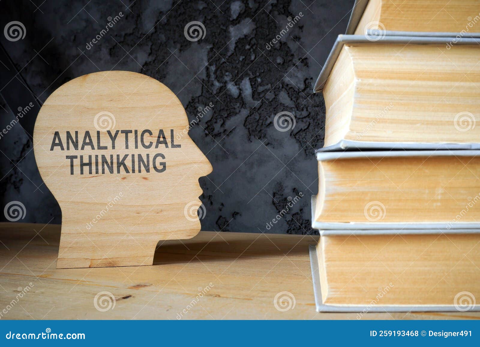 Head with Inscription Analytical Thinking and Books. Stock Photo ...