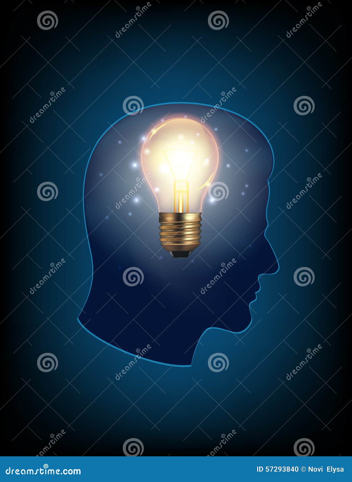 Head, Intelligence, Smart and Light Bulbs Stock Vector - Illustration ...