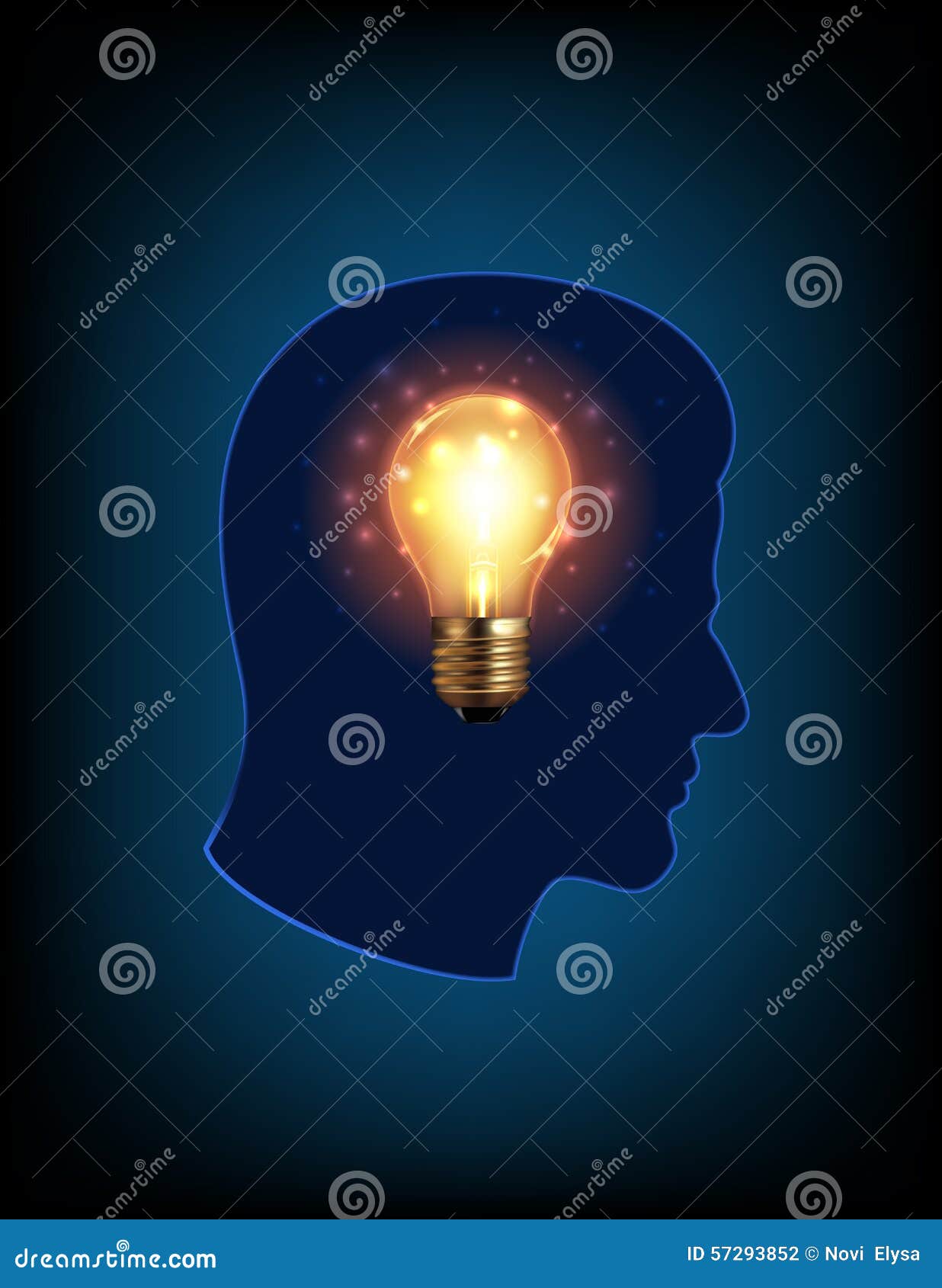 Head, Intelligence, Smart and Light Bulbs Stock Vector - Illustration ...