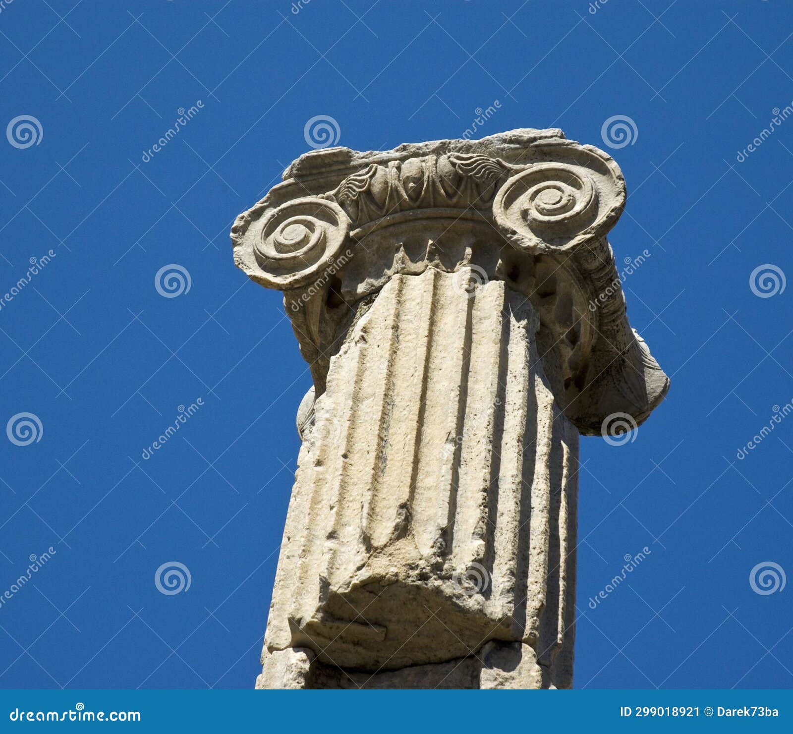 Head of an Ionic column stock image. Image of lighting - 299018921