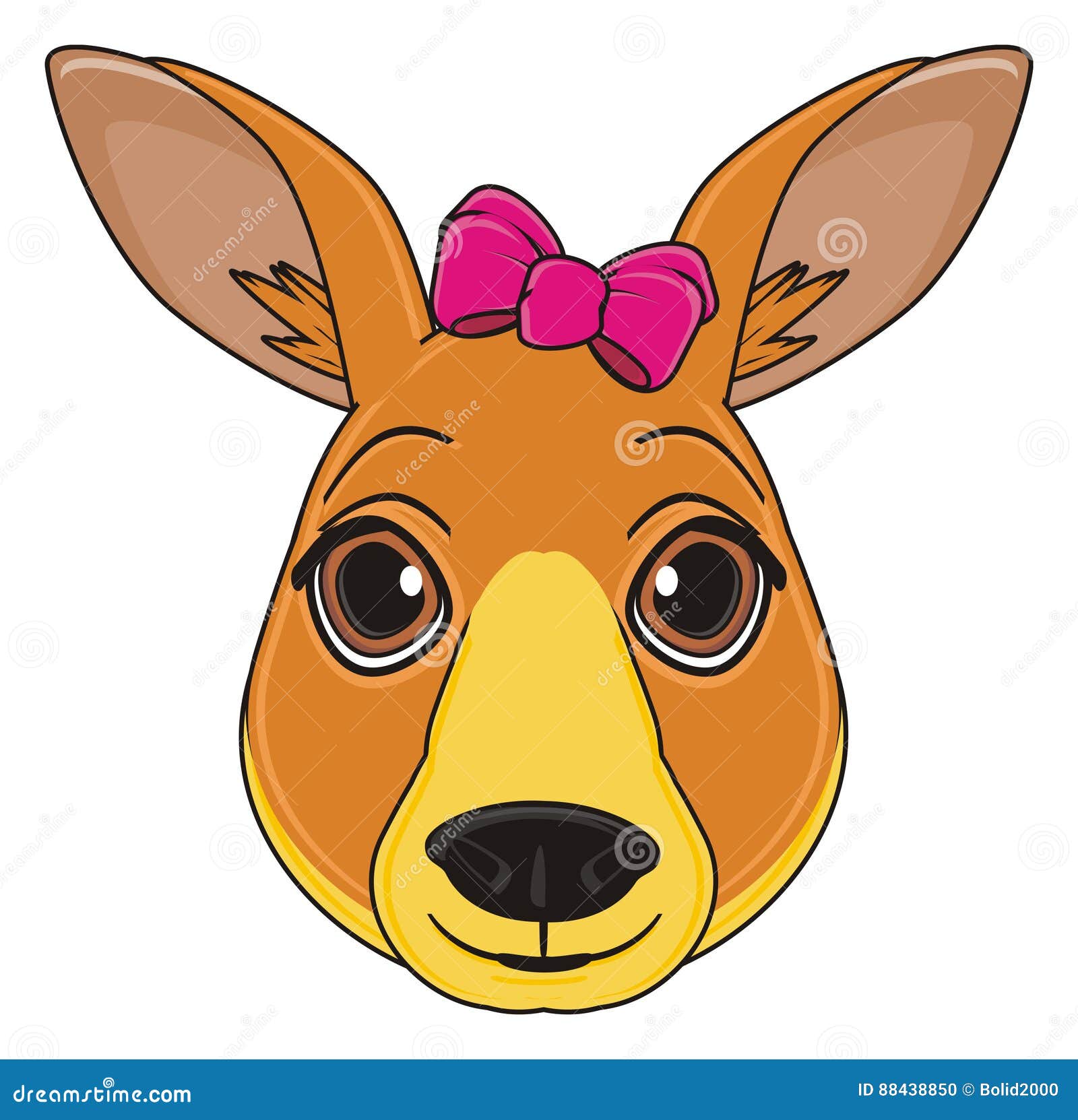 Head of kangaroo girl stock illustration. Illustration of pose - 88438850