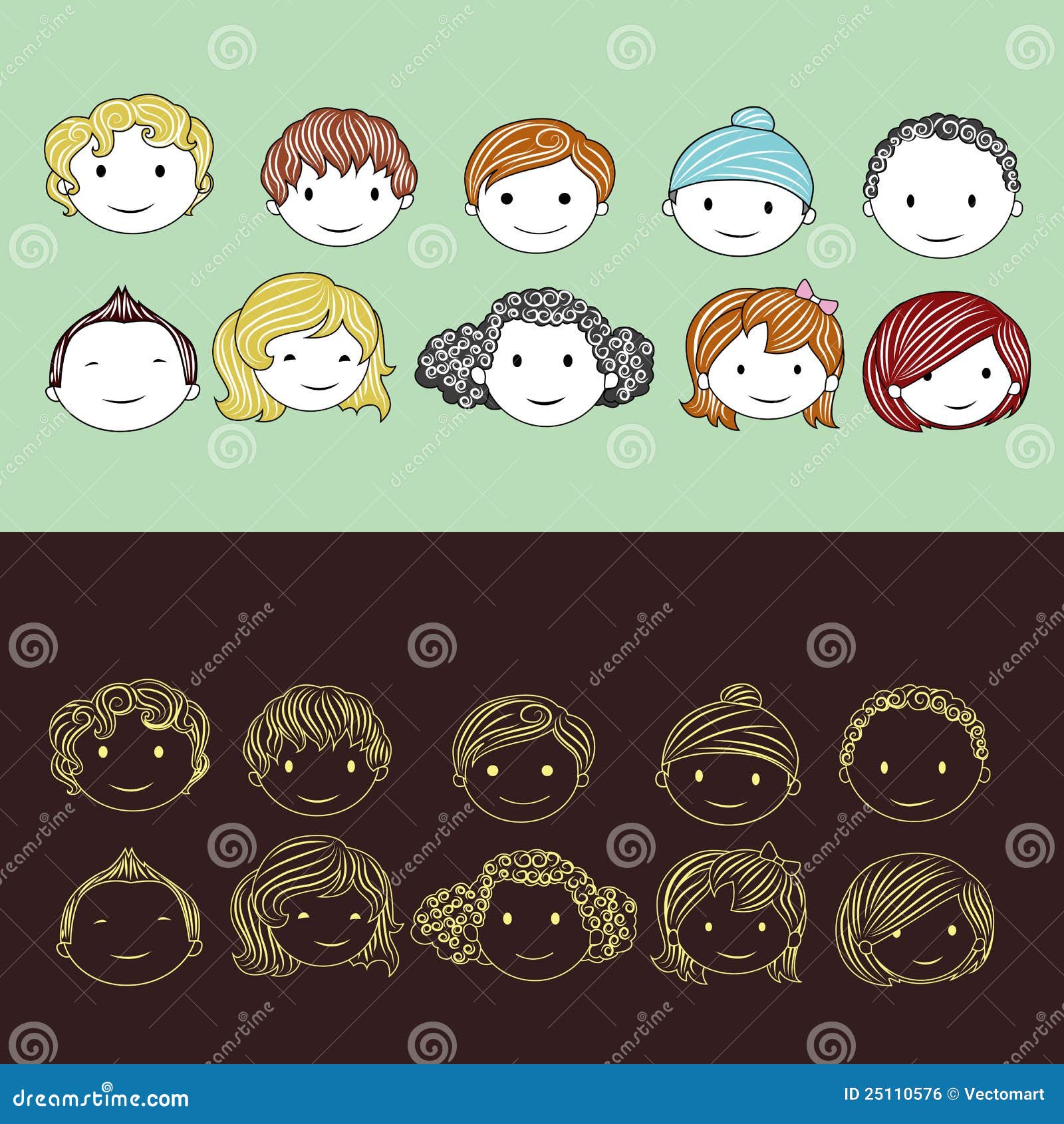 Head of Kids stock vector. Illustration of celebration - 25110576