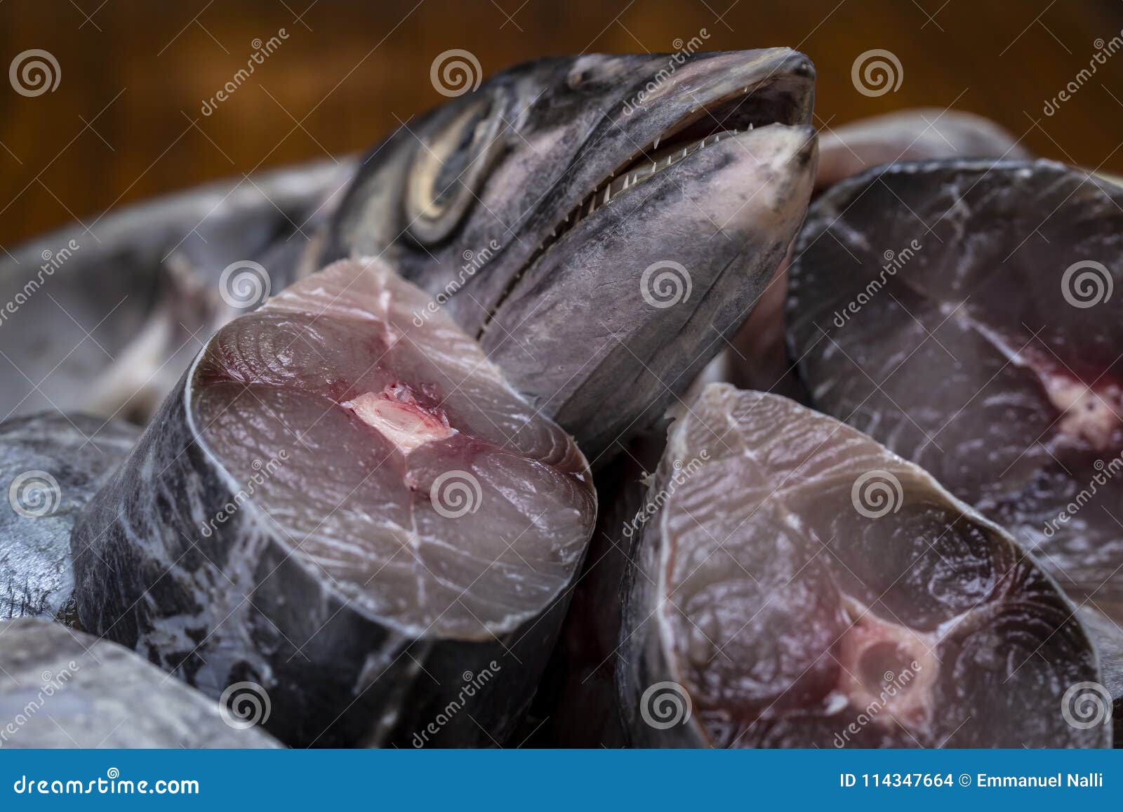 Head of King Fish for Curry Stock Photo - Image of closeup, condiment ...