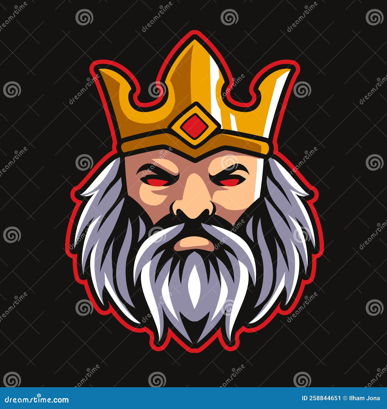 Head King Mascot Logo Gaming Illustration Mascot Logo Concept Stock ...