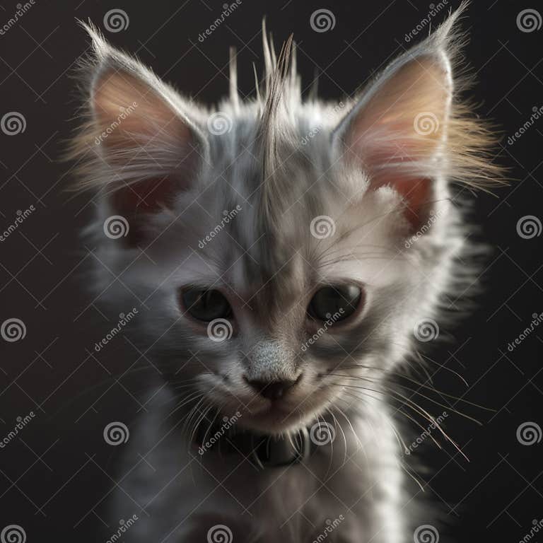 Head of Kitten with a Mohawk and Slogan Cat Punk Stock Illustration ...