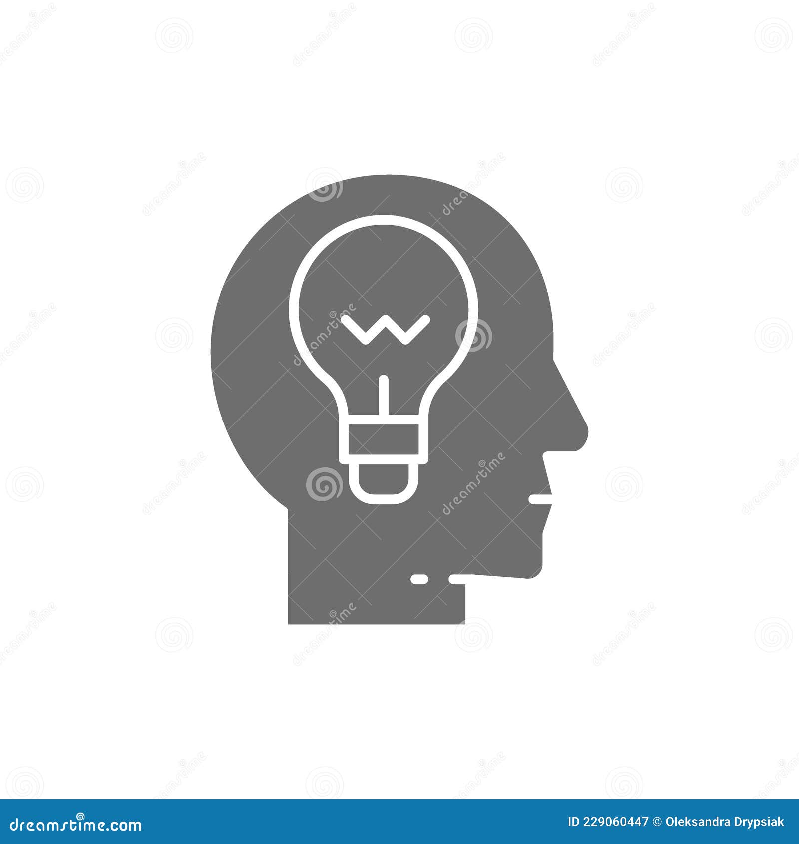 Head with Lamp, Idea Generation, Think, Thought Grey Icon. Stock Vector ... Head with Lamp, Idea Generation, Think, Thought Grey Icon. Stock Vector ...