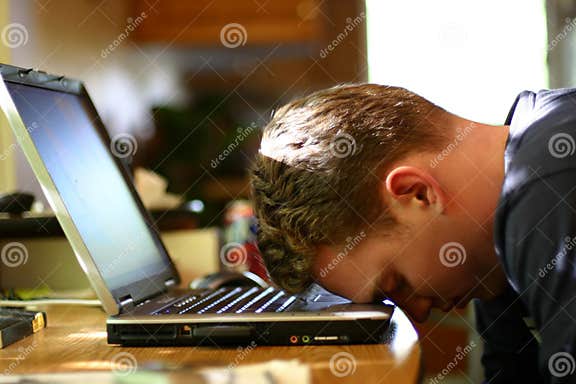 Head on laptop stock image. Image of working, person, computer - 3639151
