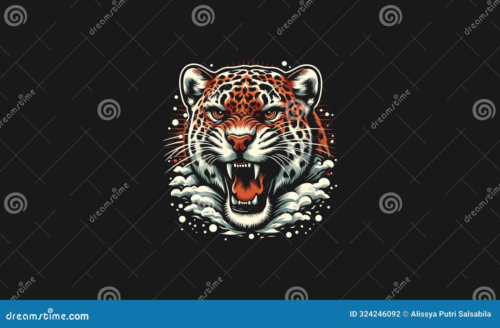 Head Leopard Angry Vector Artwork Design Stock Vector - Illustration of ...