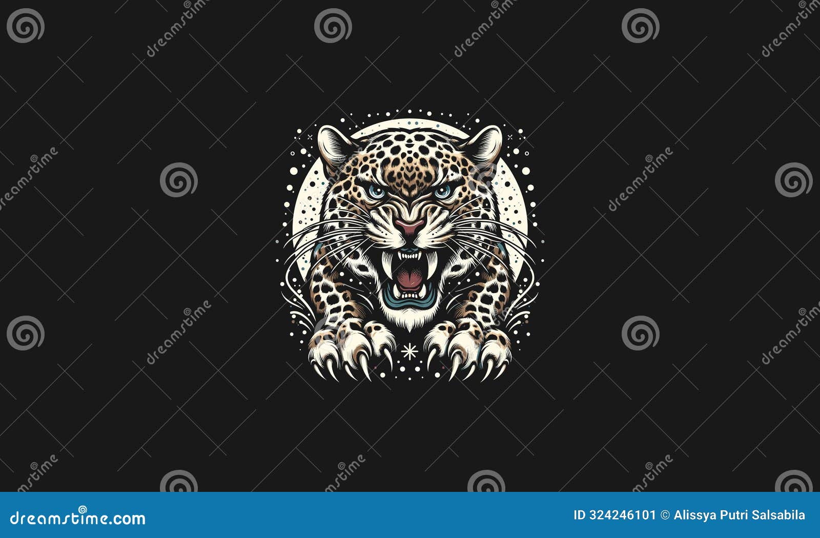 Head Leopard Angry Vector Artwork Design Stock Vector - Illustration of ...