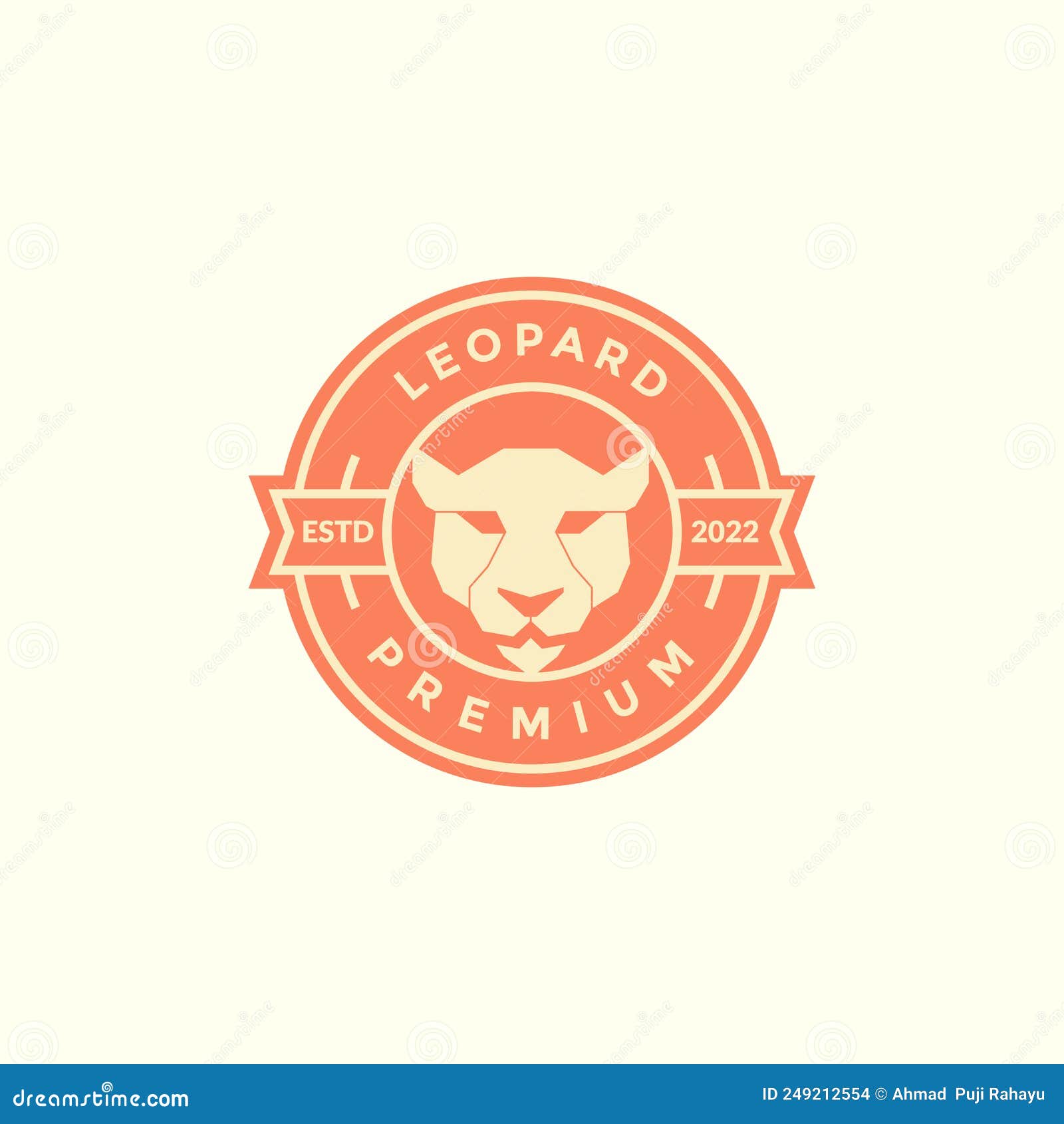Head Leopard Simple Colored Badge Logo Design Vector Graphic Symbol ...